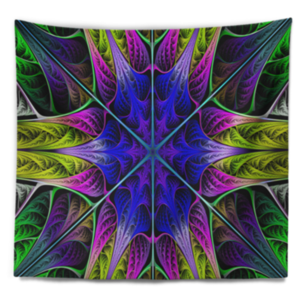 East Urban Home Abstract Star Shaped Blue Stained Glass Tapestry | Wayfair