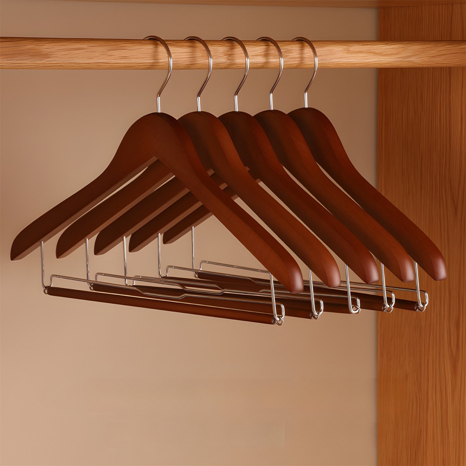 Hokku Designs Solid Beechwood Hangers For Luxury Home & Wardrobe Use ...