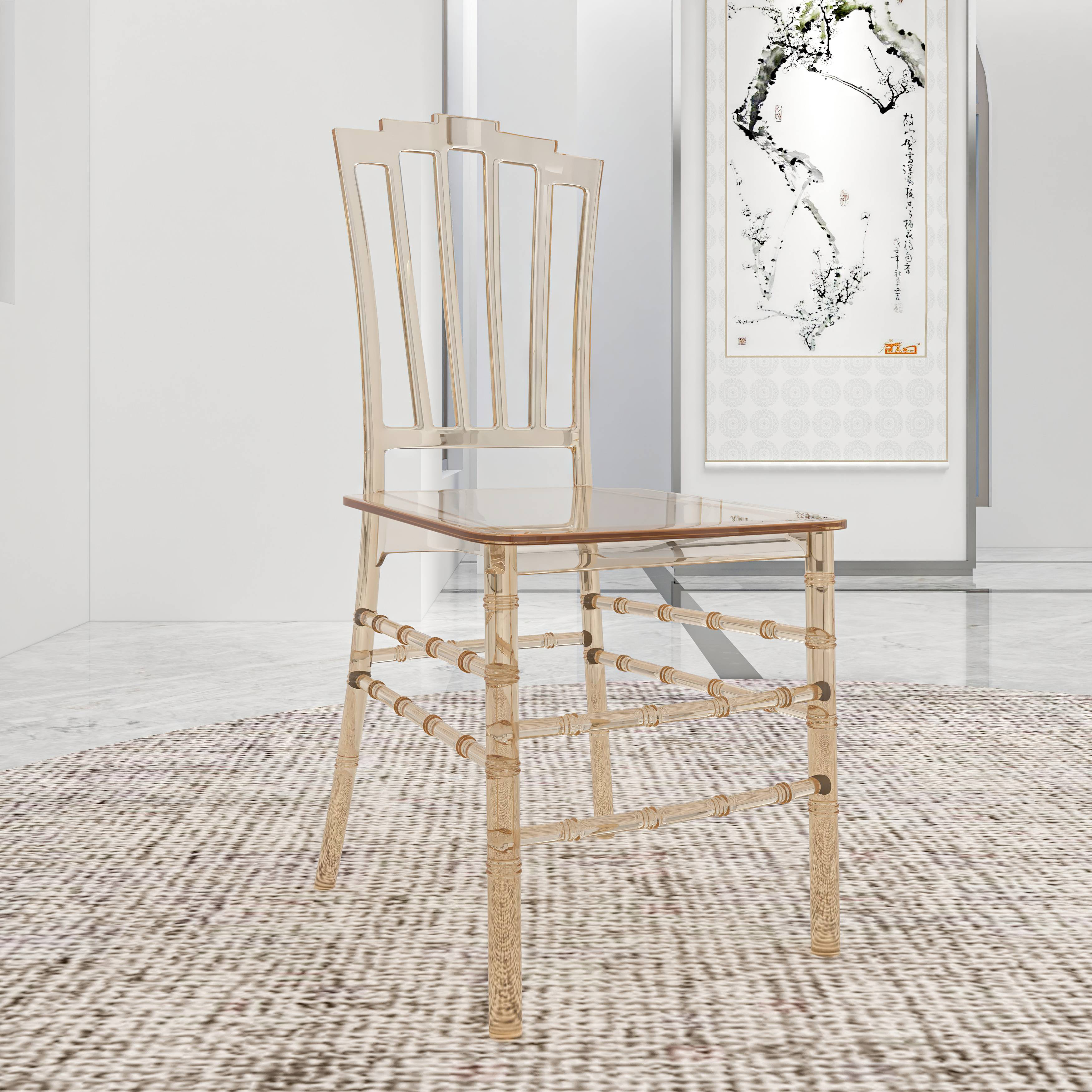 Ivy Bronx Delavan Acrylic Dining Chair With Windsor Back Design Accent ...