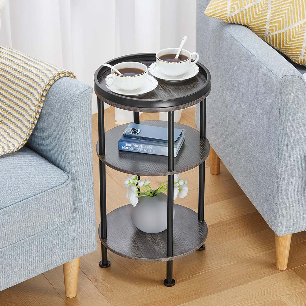 17 Stories Small Round Side Table For Small Spaces, 3-Tier Round Accent ...