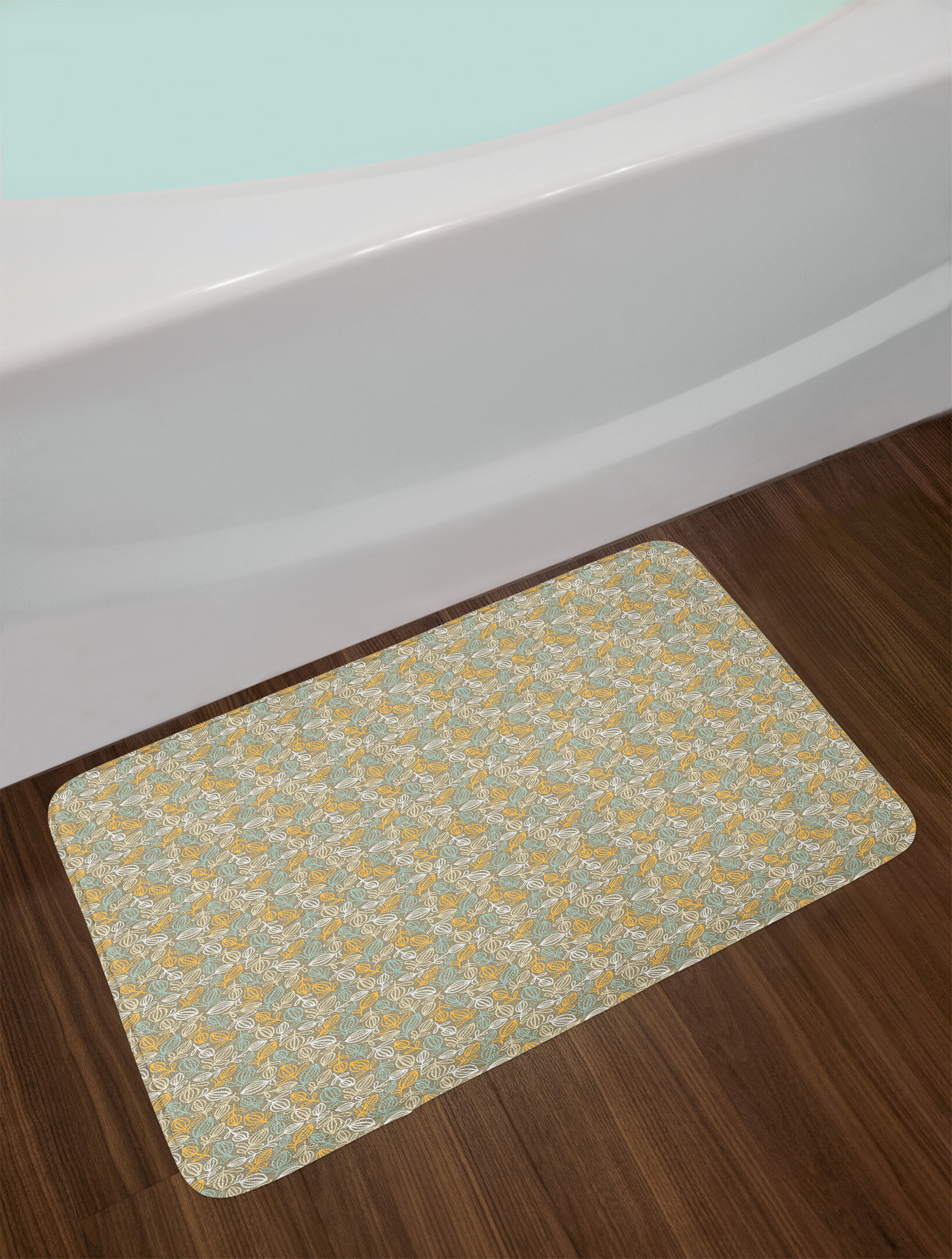 East Urban Home Neutral Color Plush Bath Mat, Vintage Style Blossom, 30 ...
