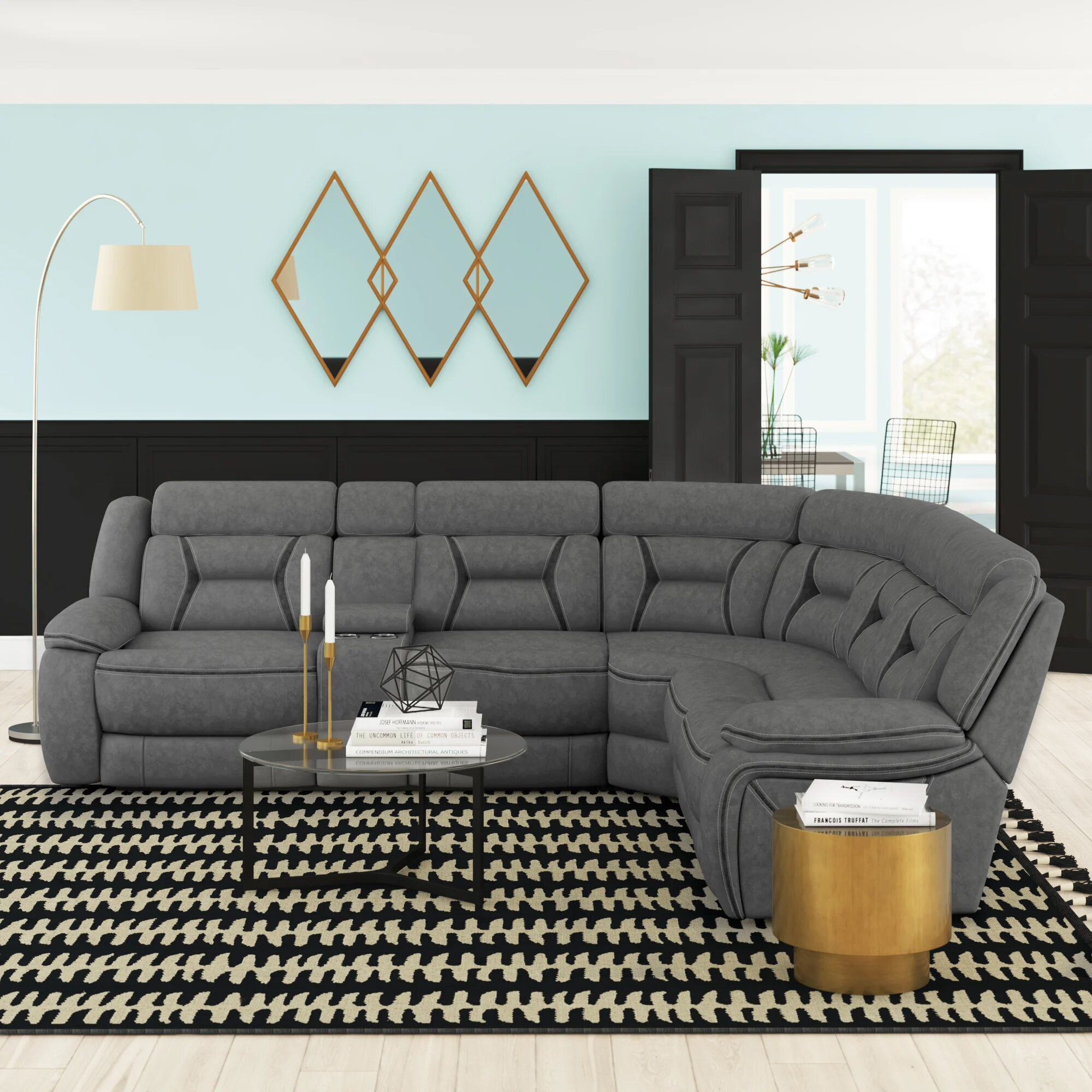 Wade Logan® Higgins 4-Piece Upholstered Power Sectional & Reviews | Wayfair