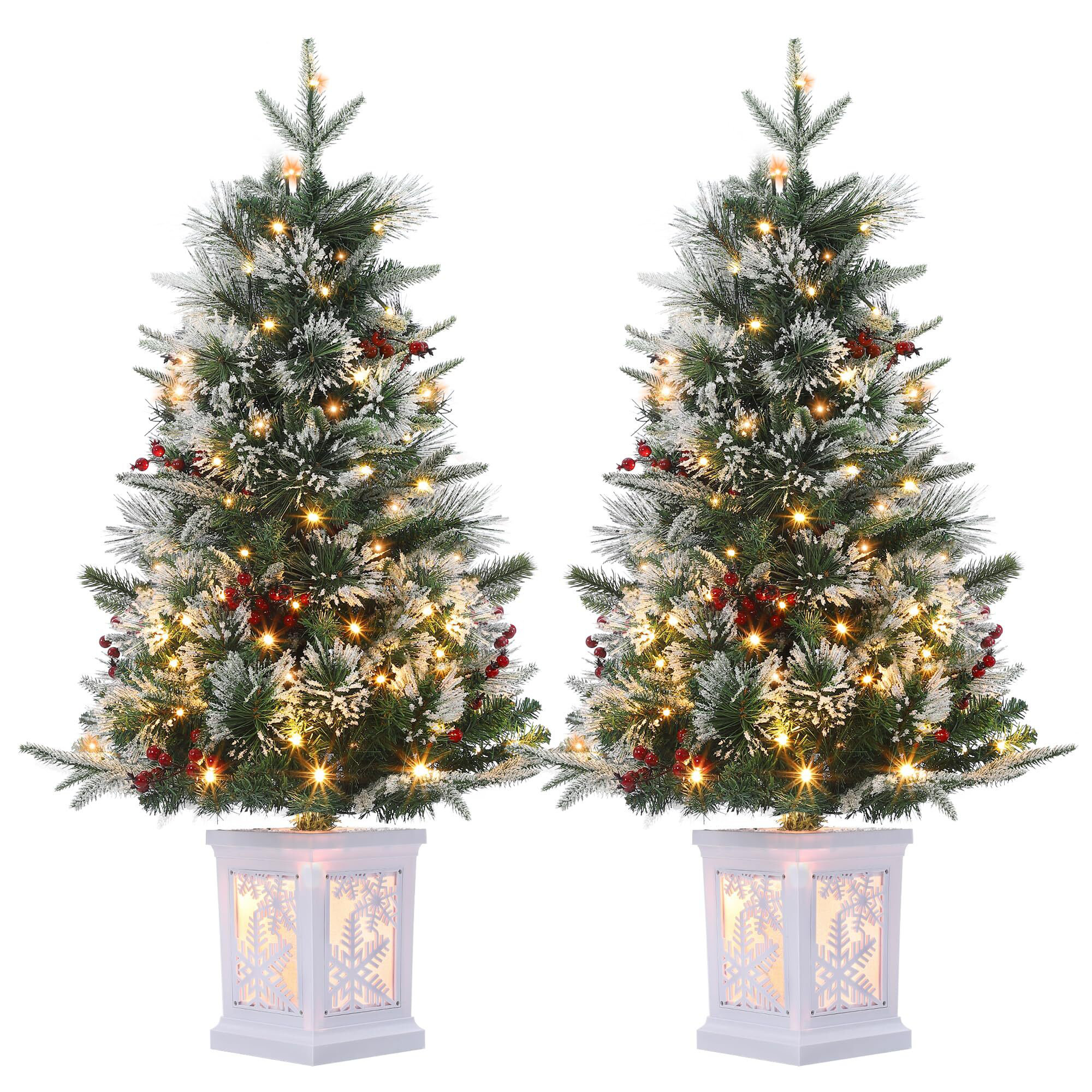 The Holiday Aisle® 3Ft Mini Christmas Tree Pre-Lit Artificial Tree With ...