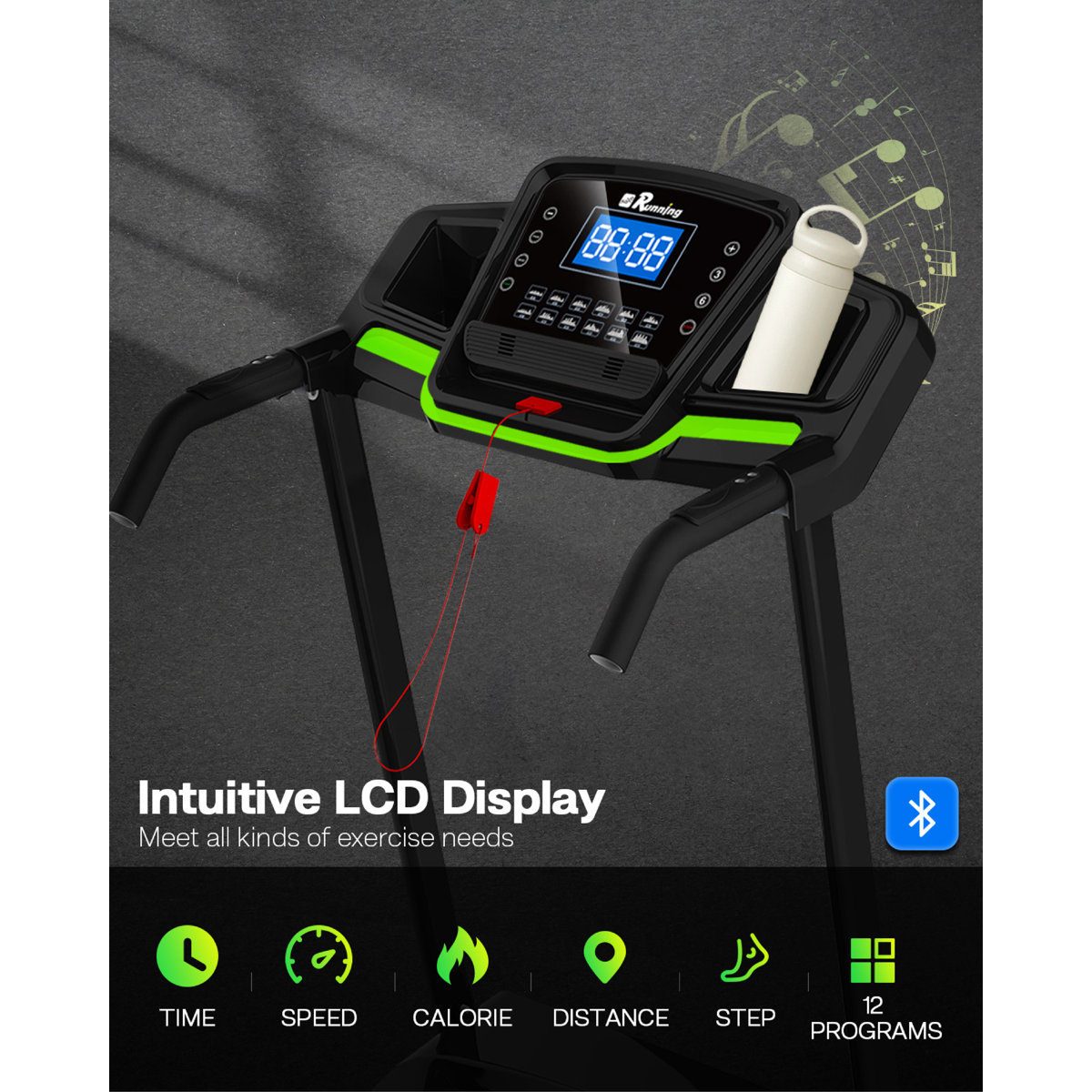 Hokku Designs Folding Treadmill For Home Electric Treadmill Workout ...