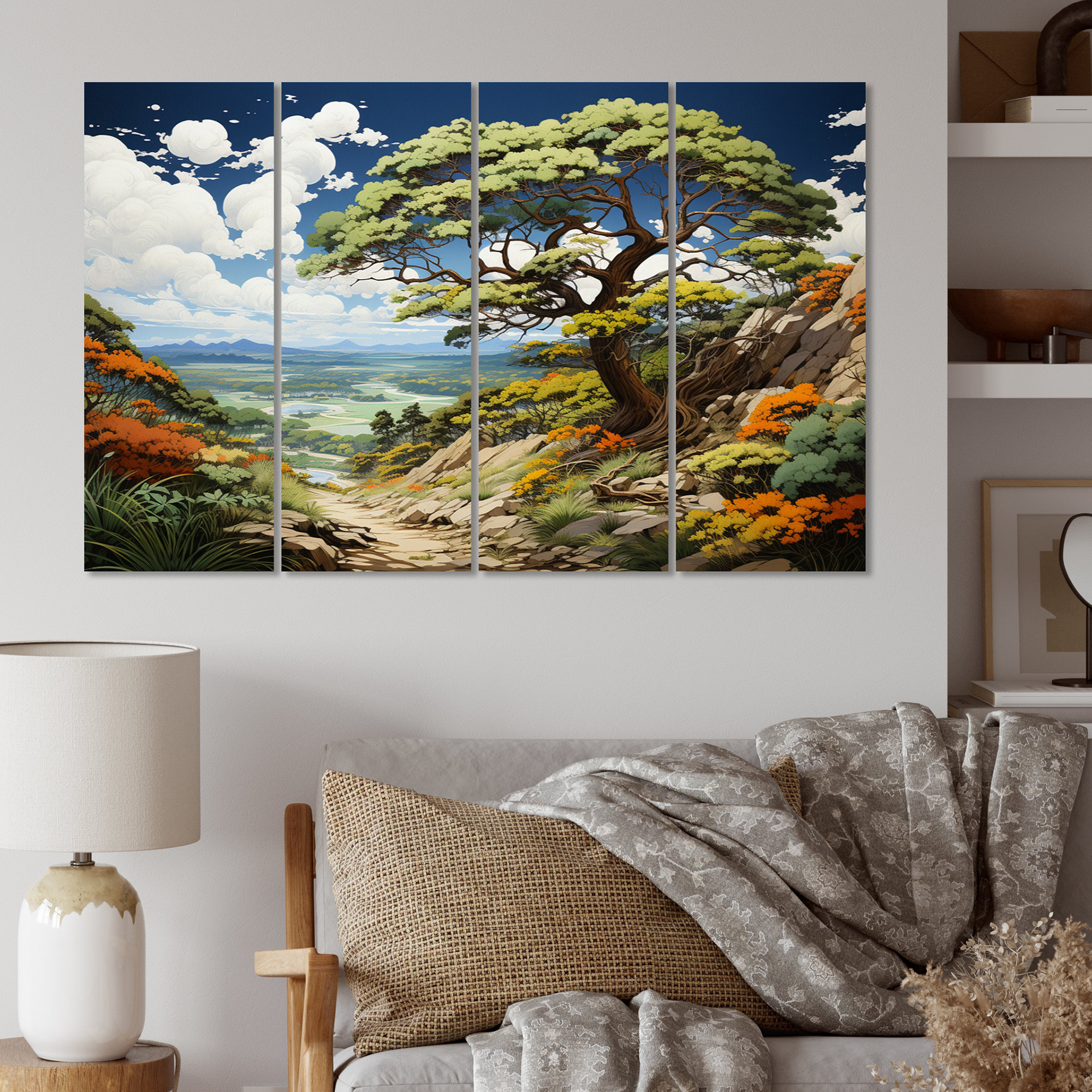 Millwood Pines Proud Pine Tree III - Floral Wall Art Prints - 4 Panels ...
