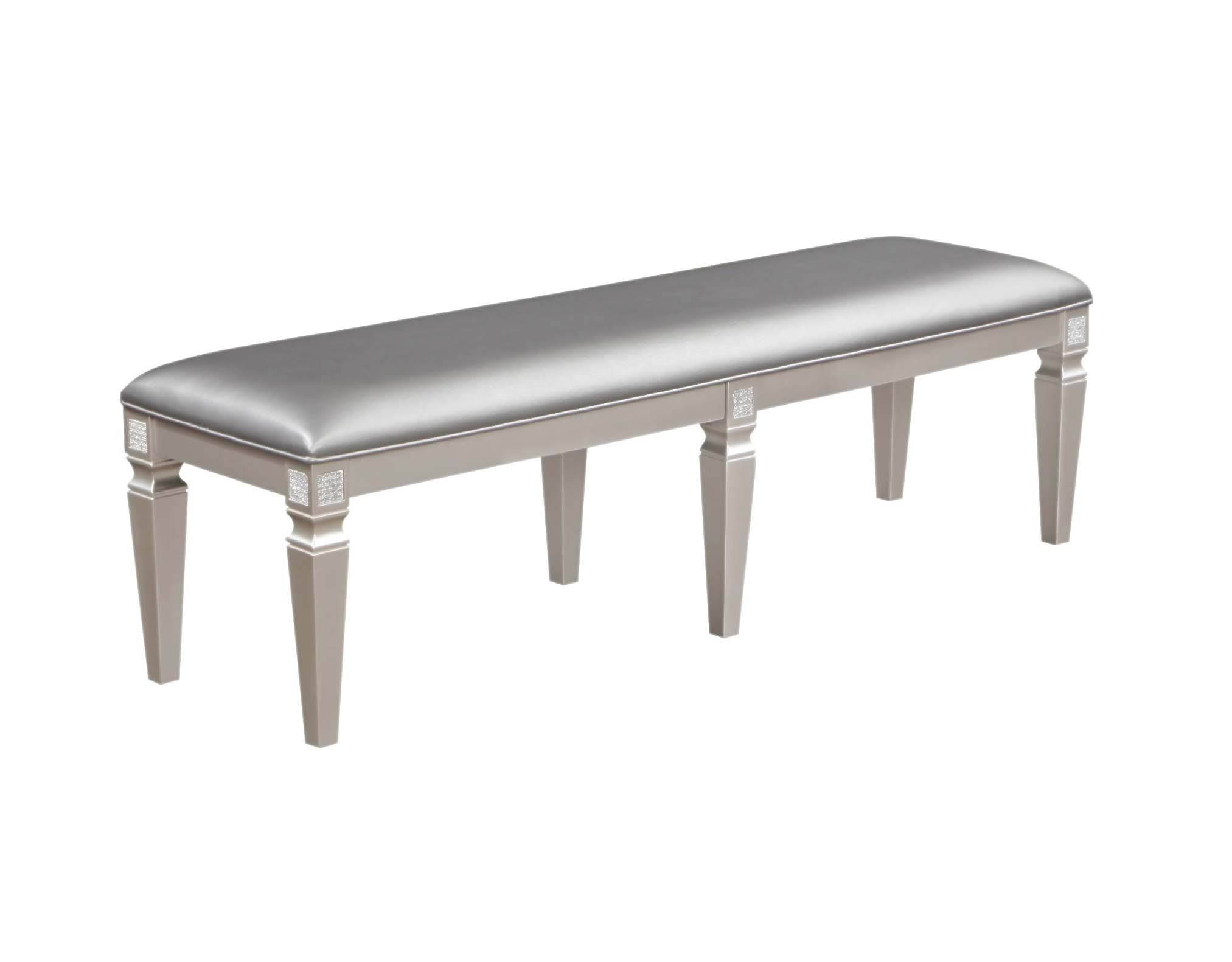 Everly Quinn Modern Glam Long Bench with Sparkling Embellishments and ...