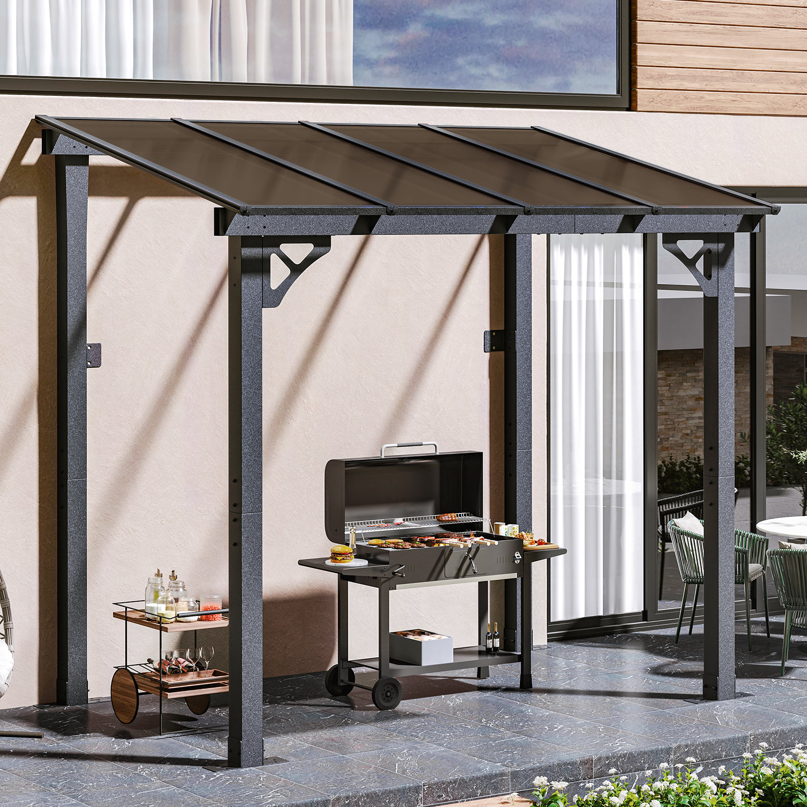 Aoxun 8 Ft. W X 5 Ft. D Lean-to Gazebo - Wayfair Canada