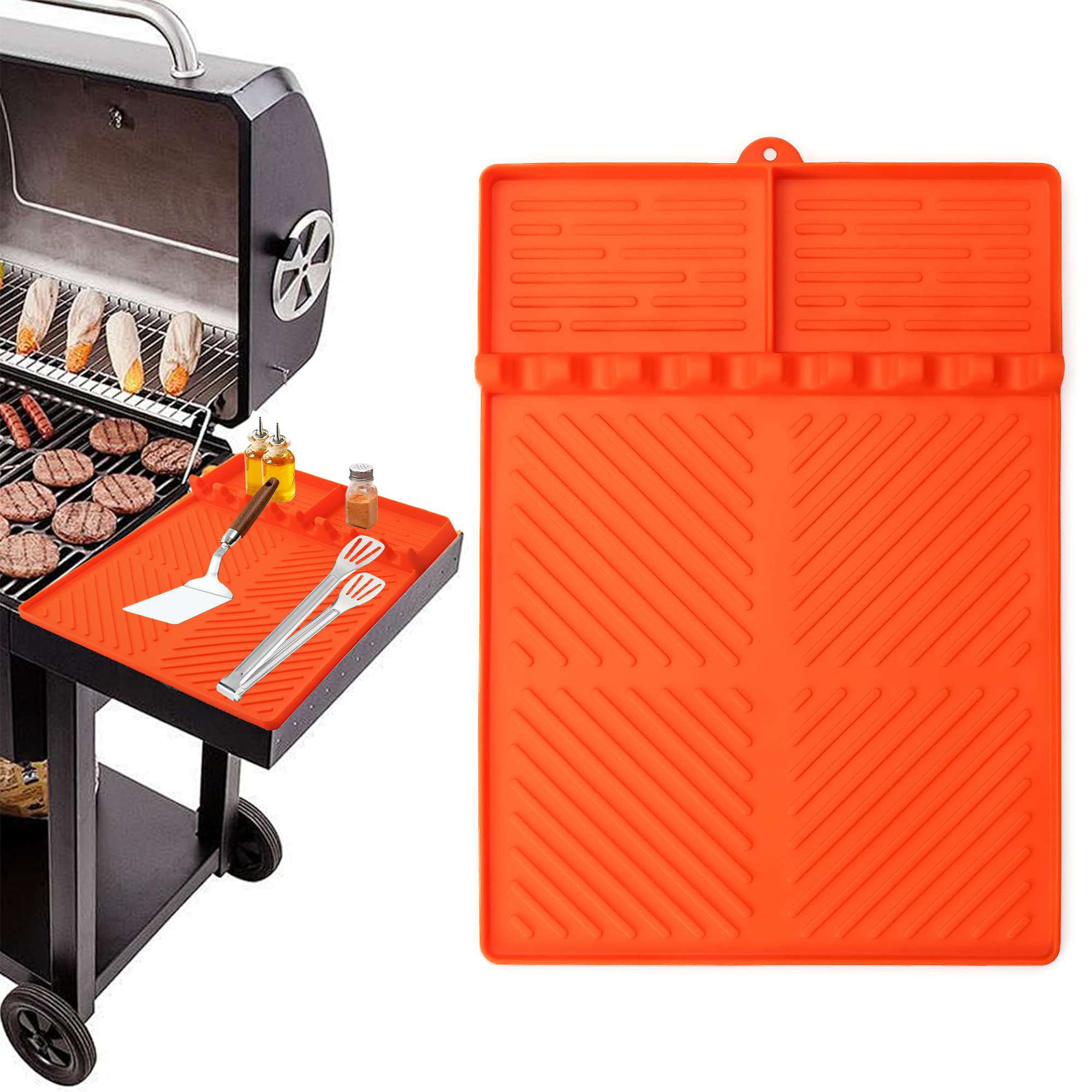 Gustave Silicone Griddle Tools Mat Heat Resistant Grill Side Shelf Mat ...