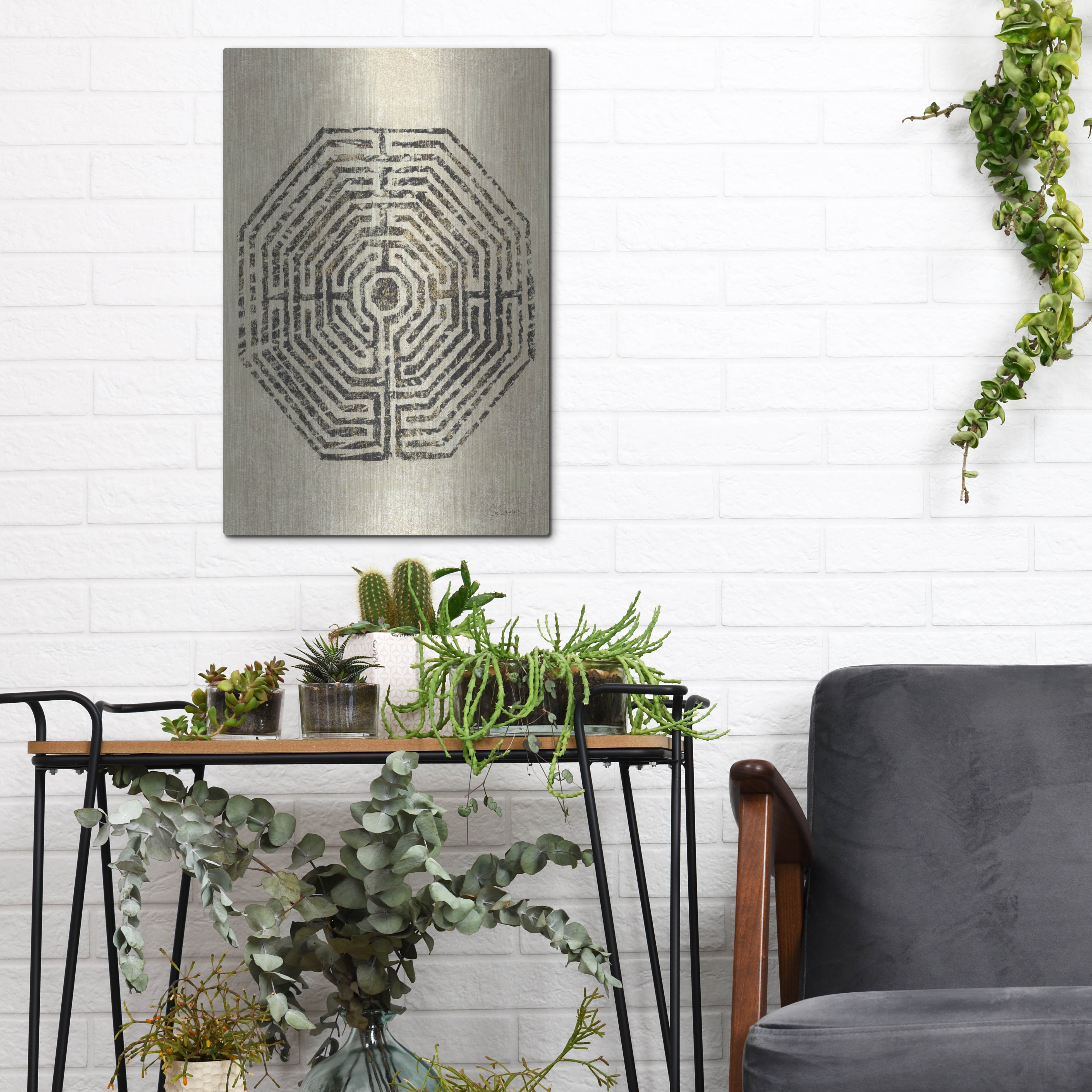 17 Stories Luxe Metal Art 'Labyrinth Vertical' by Sue Schlabach Metal ...