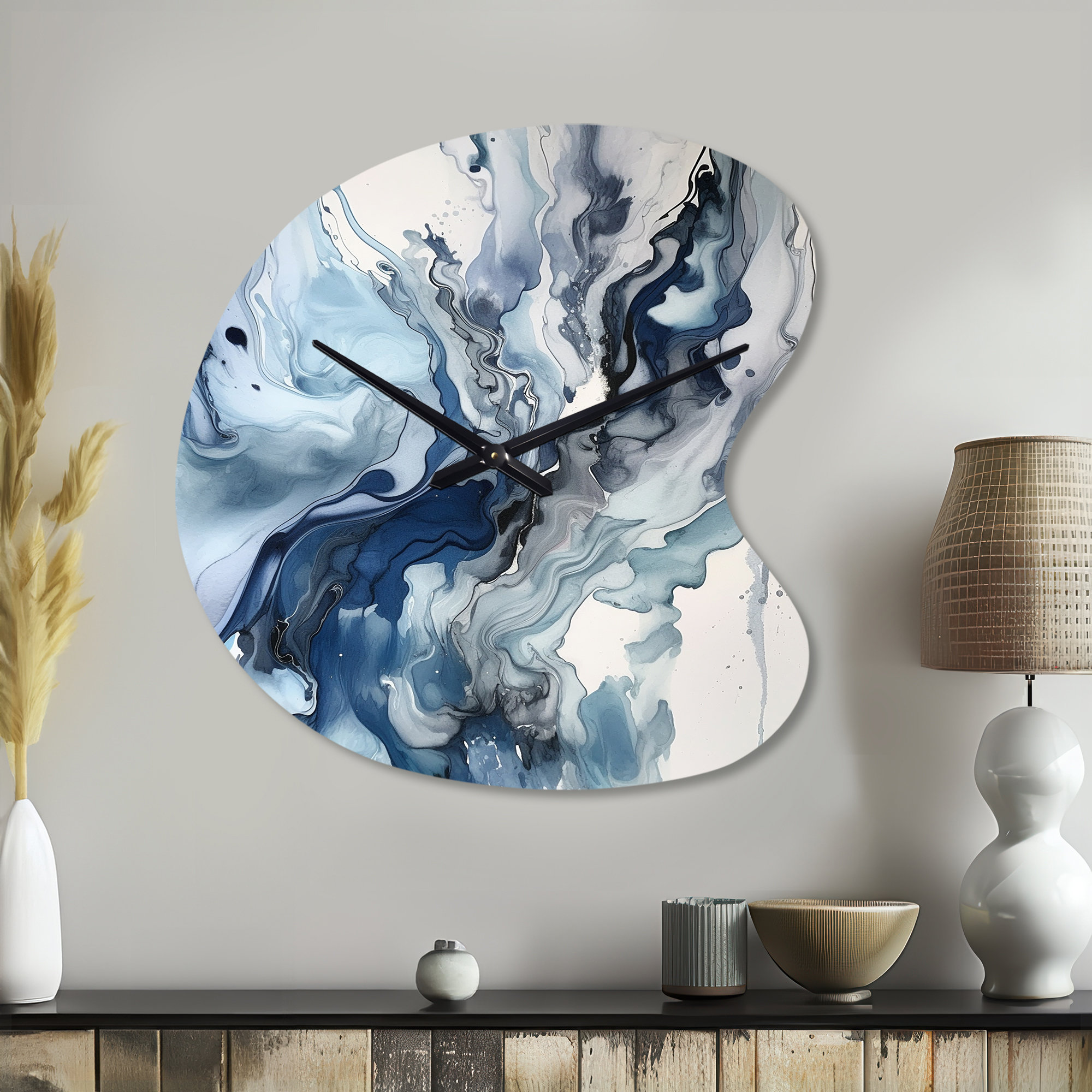 Design Art Blue And Grey Ethereal Elixir II - Drop Shape Unique ...