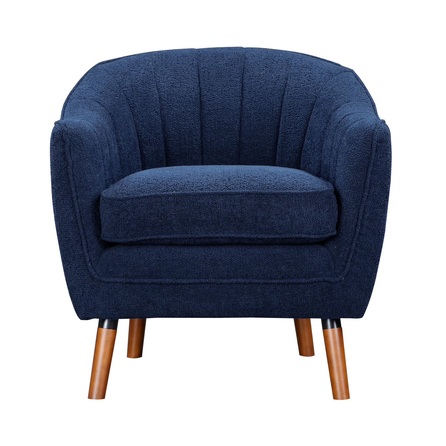 Corrigan Studio® Mid-century Modern Blue Chair, Foam Padding, Textured ...