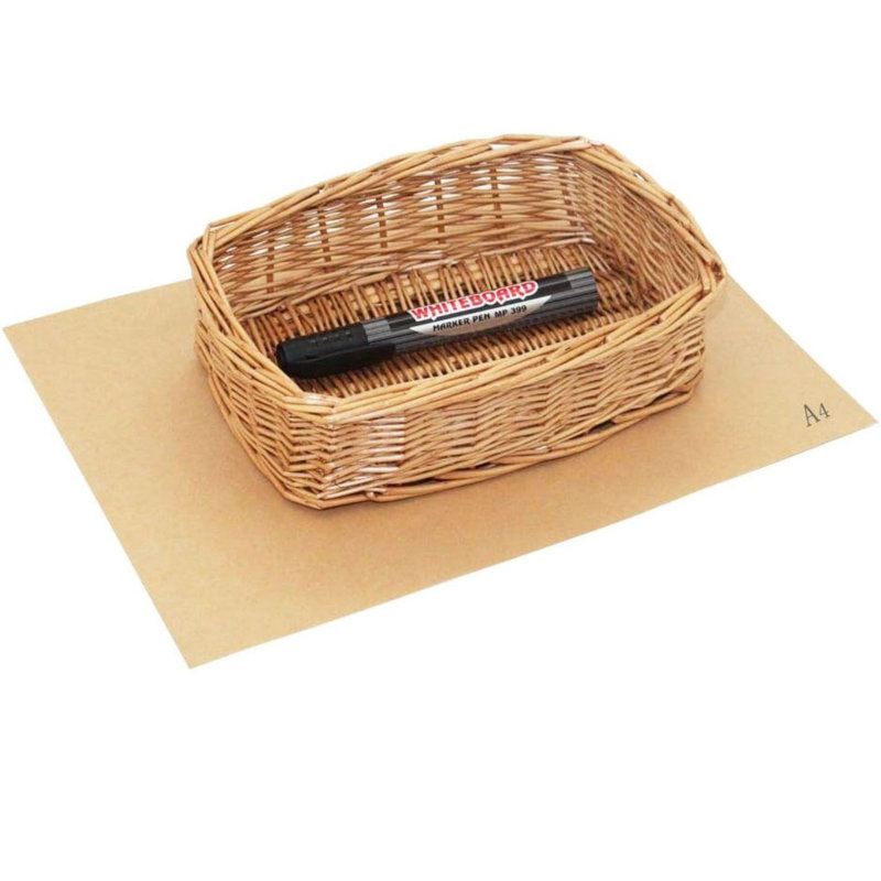 Bay Isle Home™ Small rectangular wicker basket, 3 storage compartments ...