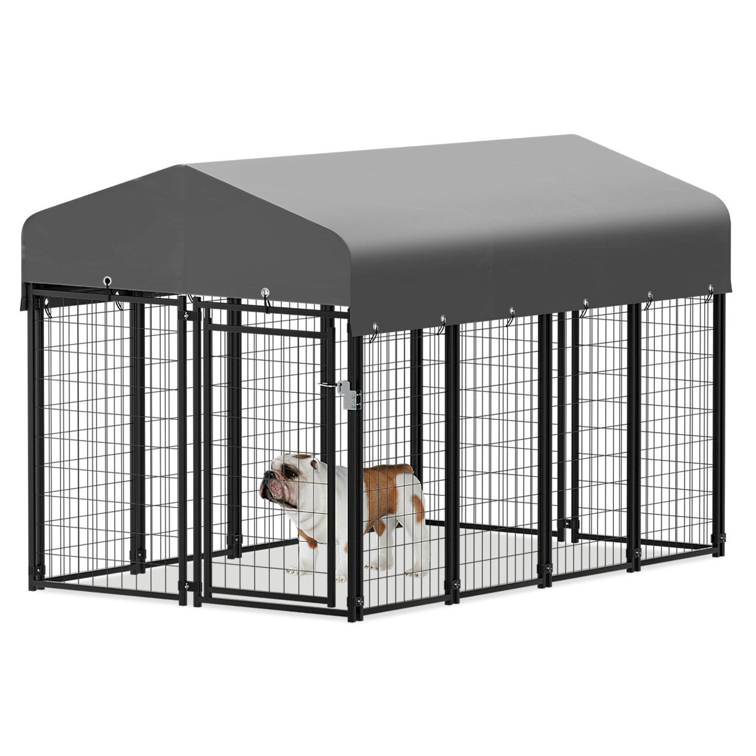 MoNiBloom Outdoor Metal Dog Run Cage Animal Kennel Pet House Fence ...