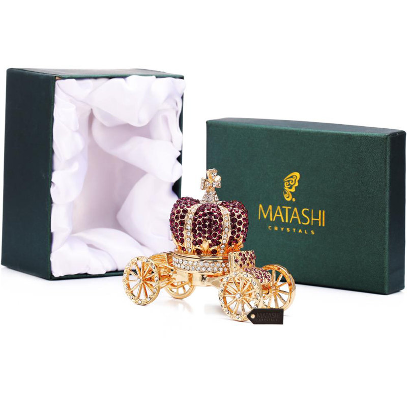 Matashi Crystal Matashi Royal Crown Carriage Trinket Box Studded With ...