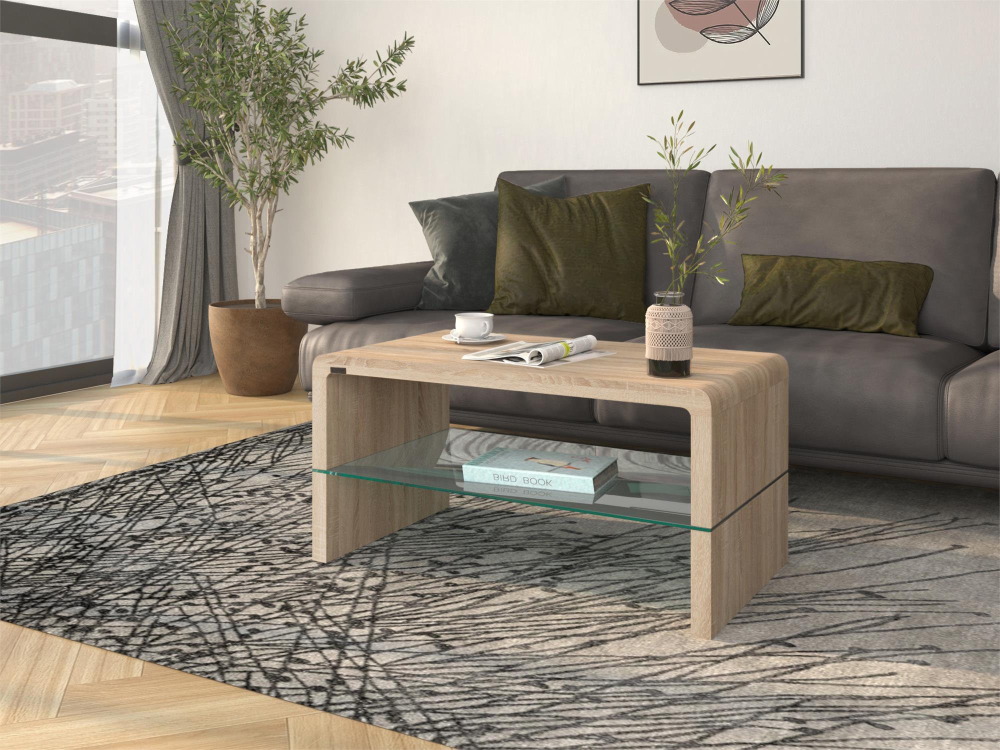 Ren Home Maja Sled Coffee Table with Storage - Wayfair Canada