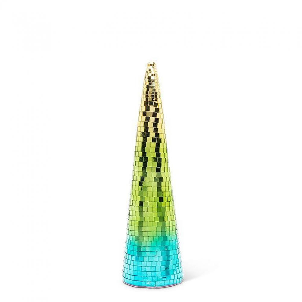 The Holiday Aisle® Pink Ombre Mirror Cone Tree Figurine | Wayfair