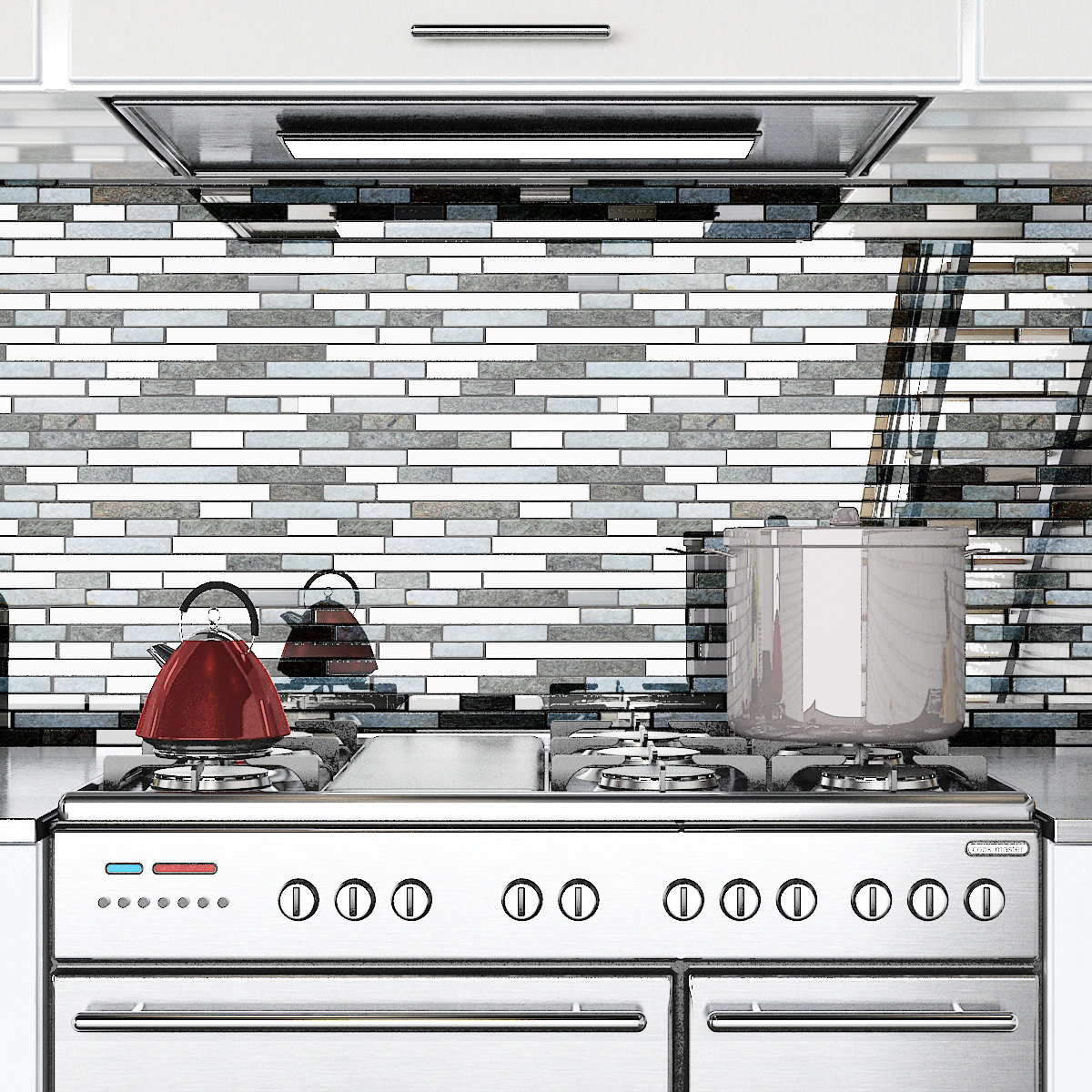 Bloom Stone 0.62" x 3" Marble/Metal Linear Mosaic Wall Tile | Wayfair