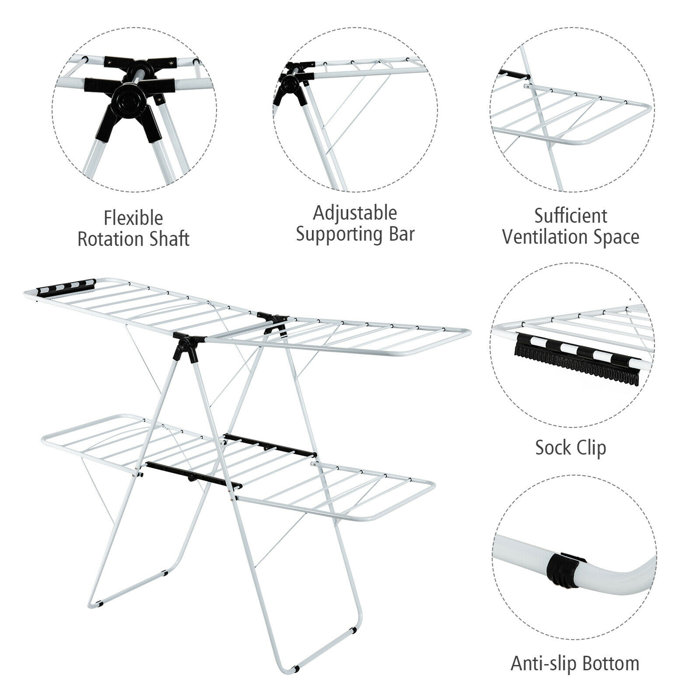 Rebrilliant Steel Foldable Gullwing Drying Rack & Reviews | Wayfair