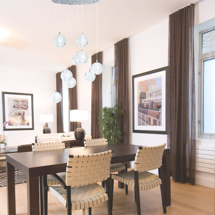 Orren Ellis Sinechra 9 - Light Dimmable Sphere Chandelier & Reviews ...