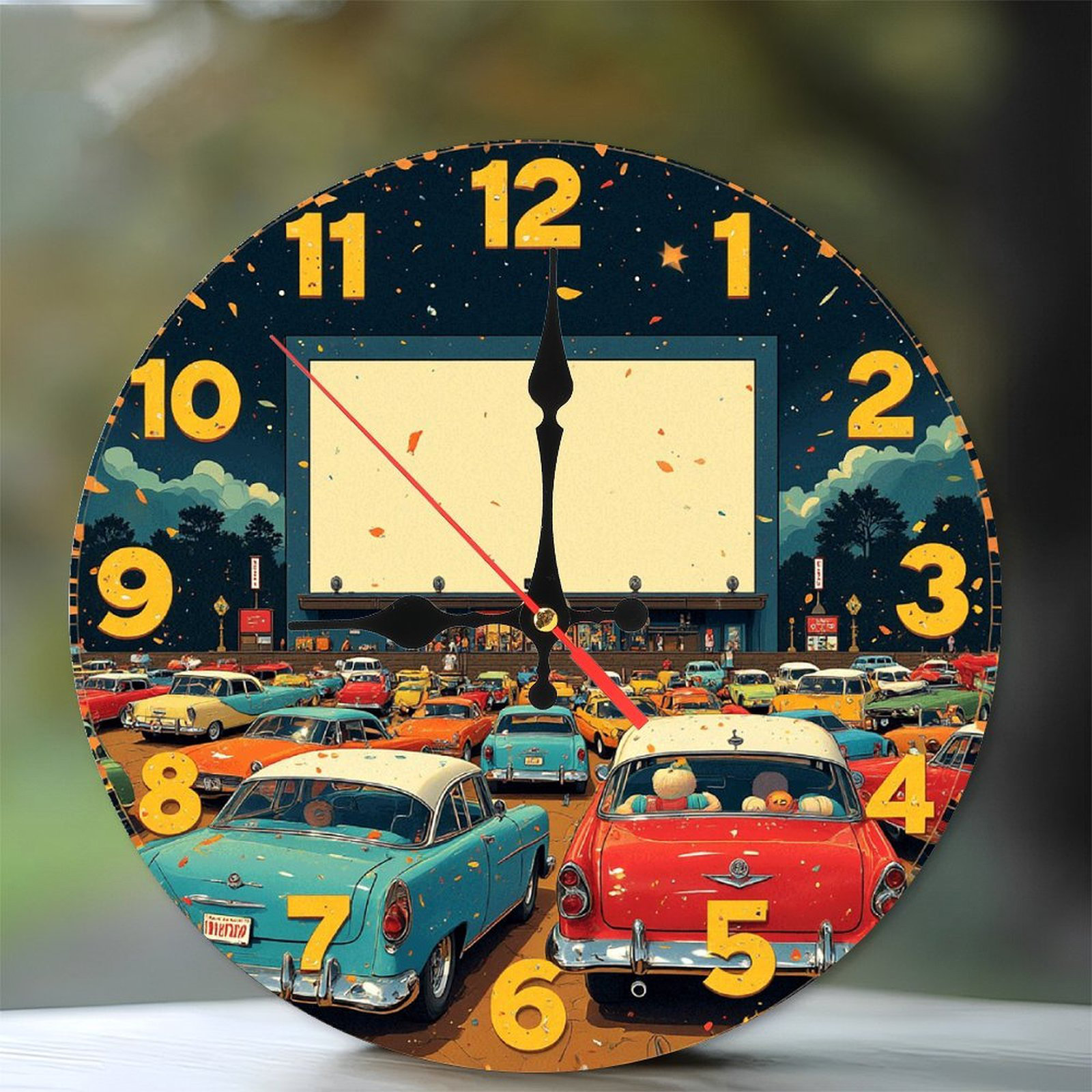 George Oliver 10" Round MDF Wall Clock with Silent Quartz Movement and ...