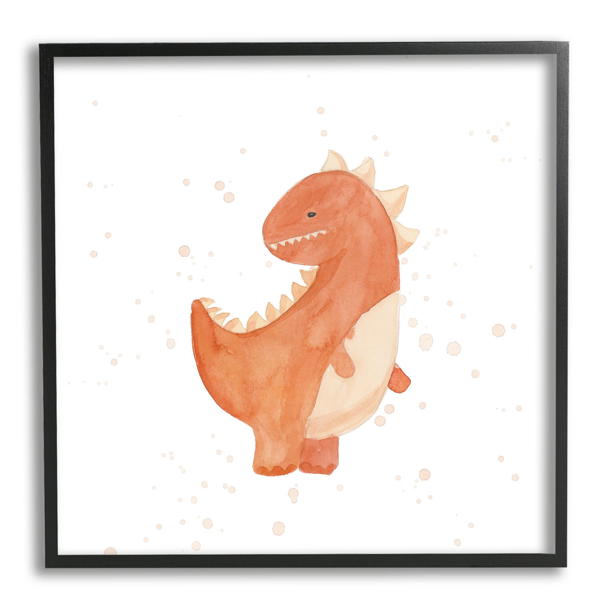 Stupell Industries Fun Bold Orange Dinosaur by Lucille Price - Floater ...
