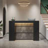 Ebern Designs Modern Reception Desk with LED Lights 63 Inches Front ...