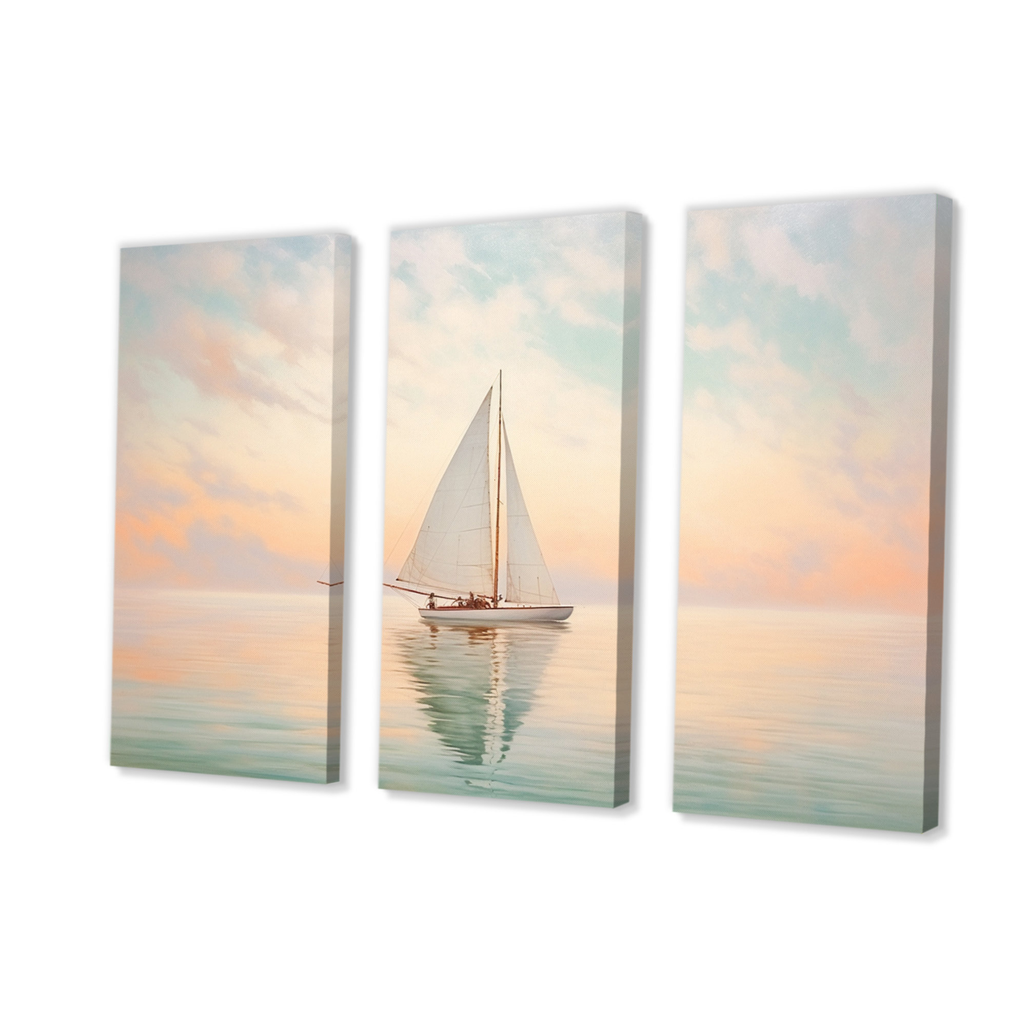 Design Art Boat Ethereal Waters II - Transportation Canvas Prints Set ...