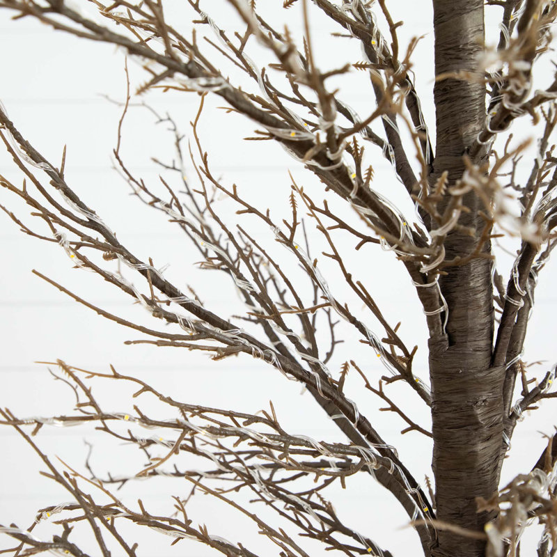 Nearly Natural 6ft. Pre-Lit Artificial Twig Tree with 480 Warm White ...