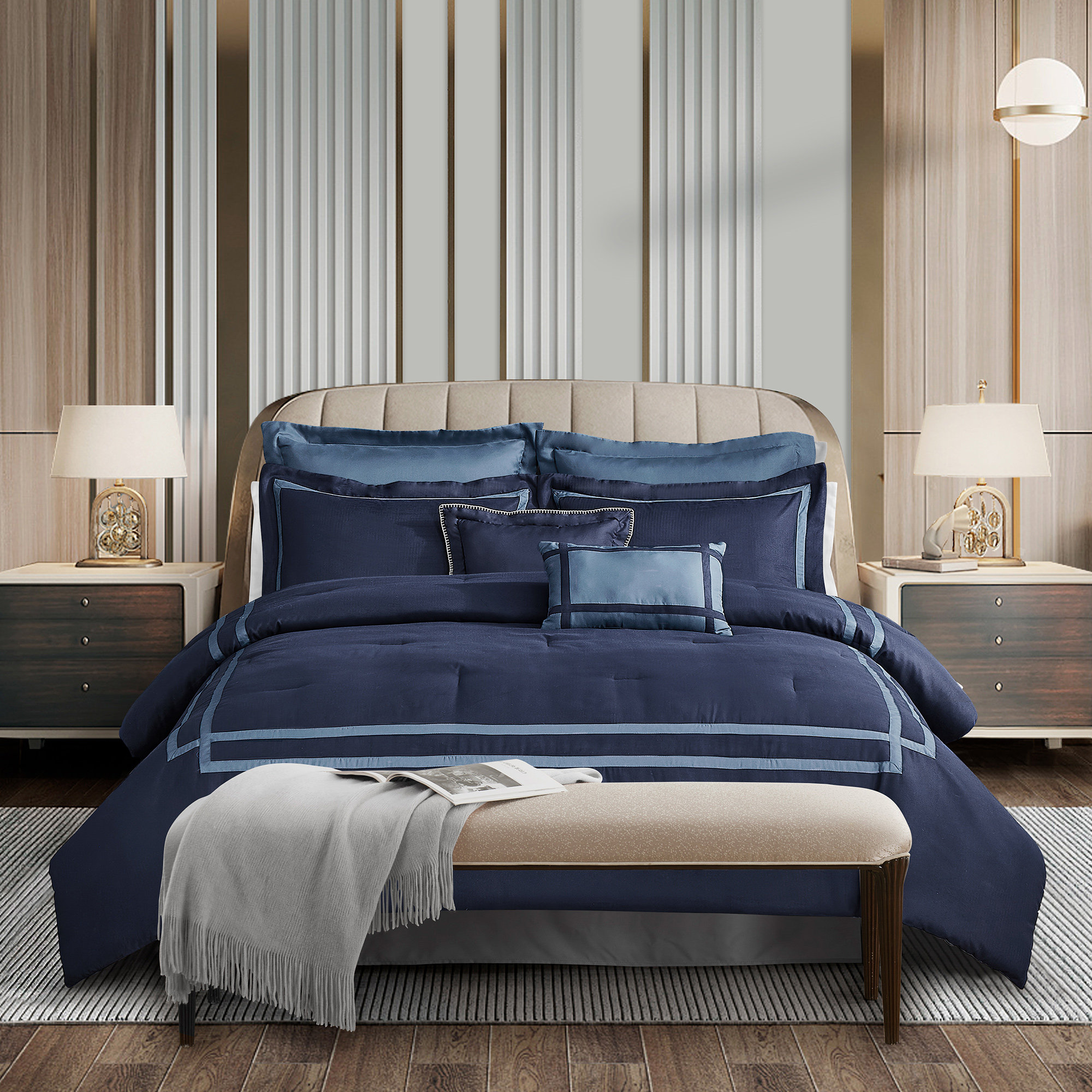 Wonderful Textile Wonderful Hotel Style 8 Piece Lightweight Comforter ...