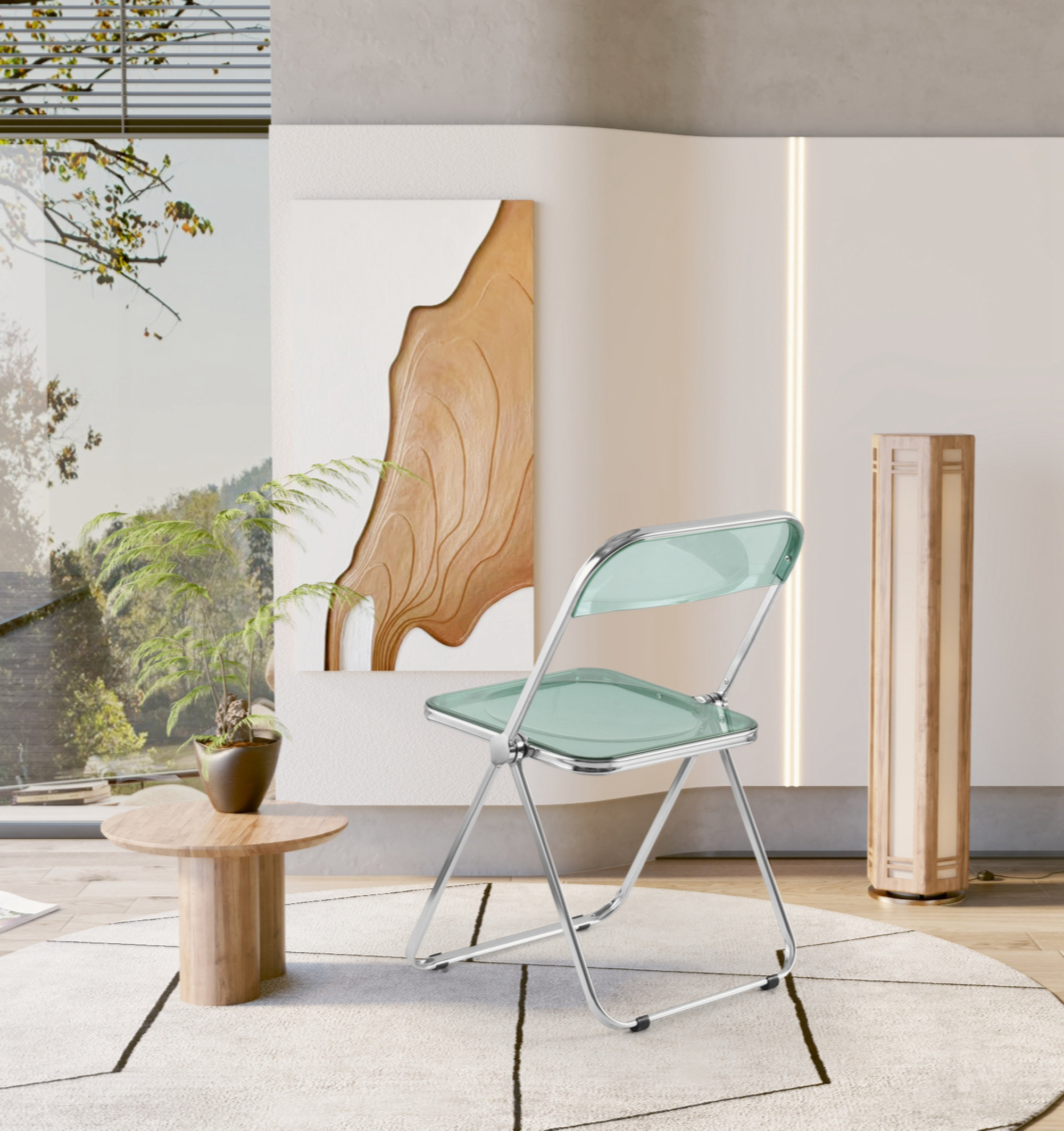 Wrought Studio Lorelay Plastic Office Folding Chairs, Seat-Chrome Frame ...