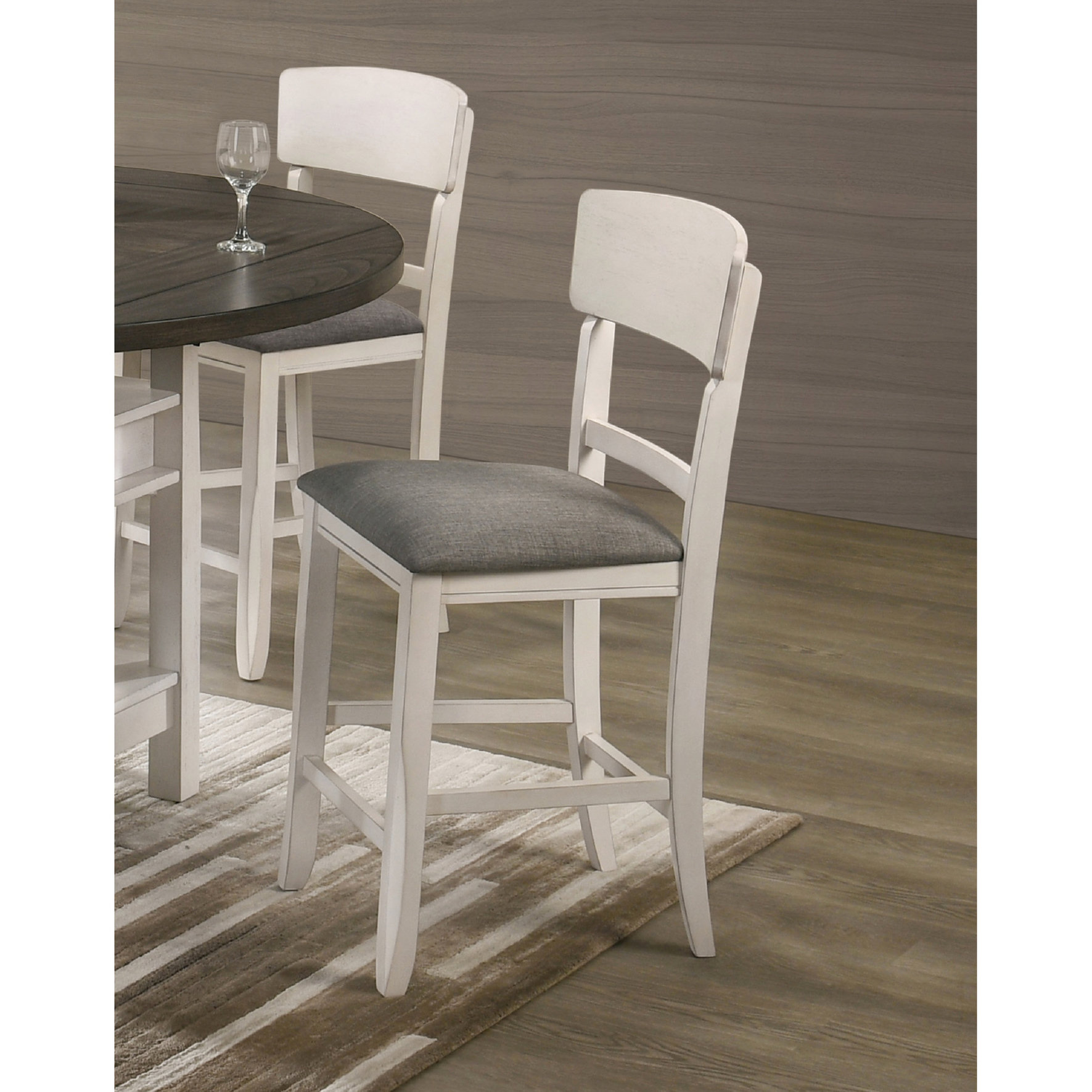 One Allium Way 2pc Upholstered Counter Height Dining Chairs In Brown ...