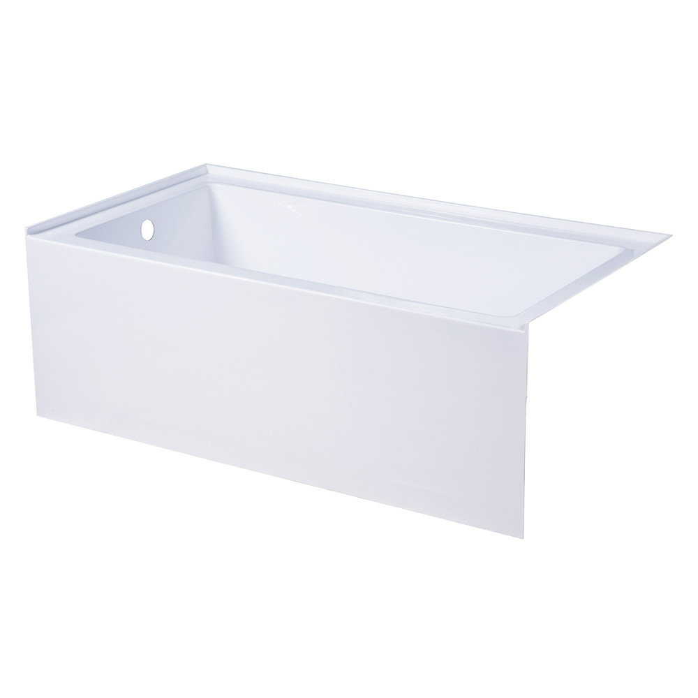 Kingston Brass Aqua Eden 54-Inch Acrylic Rectangular 3-Wall Alcove Tub ...