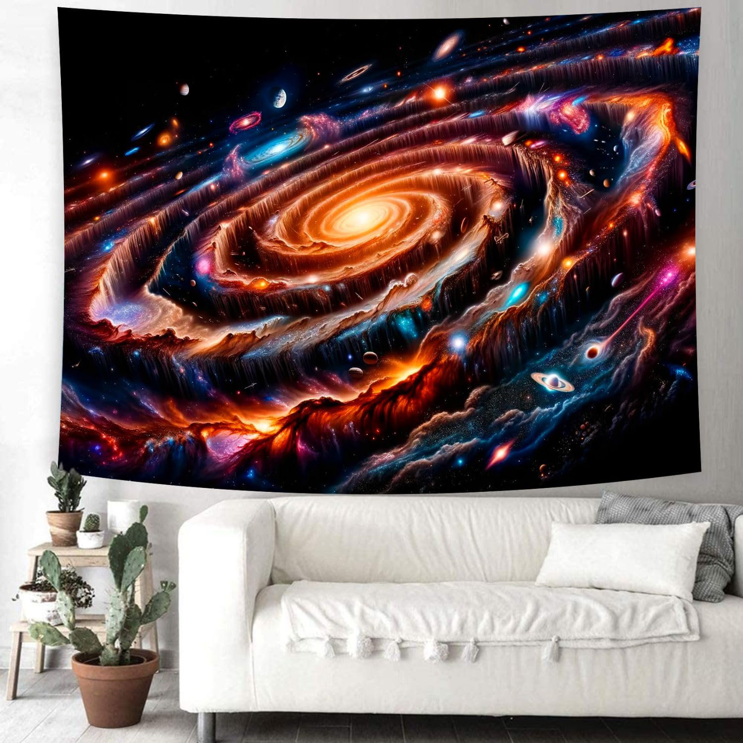 Ivy Bronx Galaxy Tapestry Spiral Universe Planet Starry Sky Wall ...