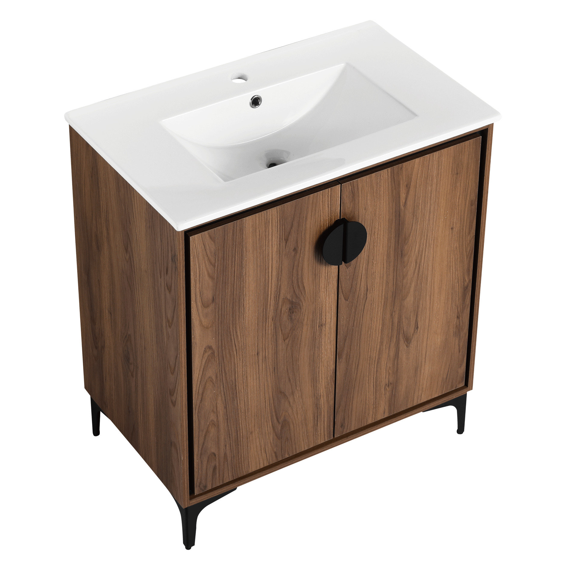 Ebern Designs 24'' Bathroom Vanity With Top Sink, Modern Cabinet Doors ...