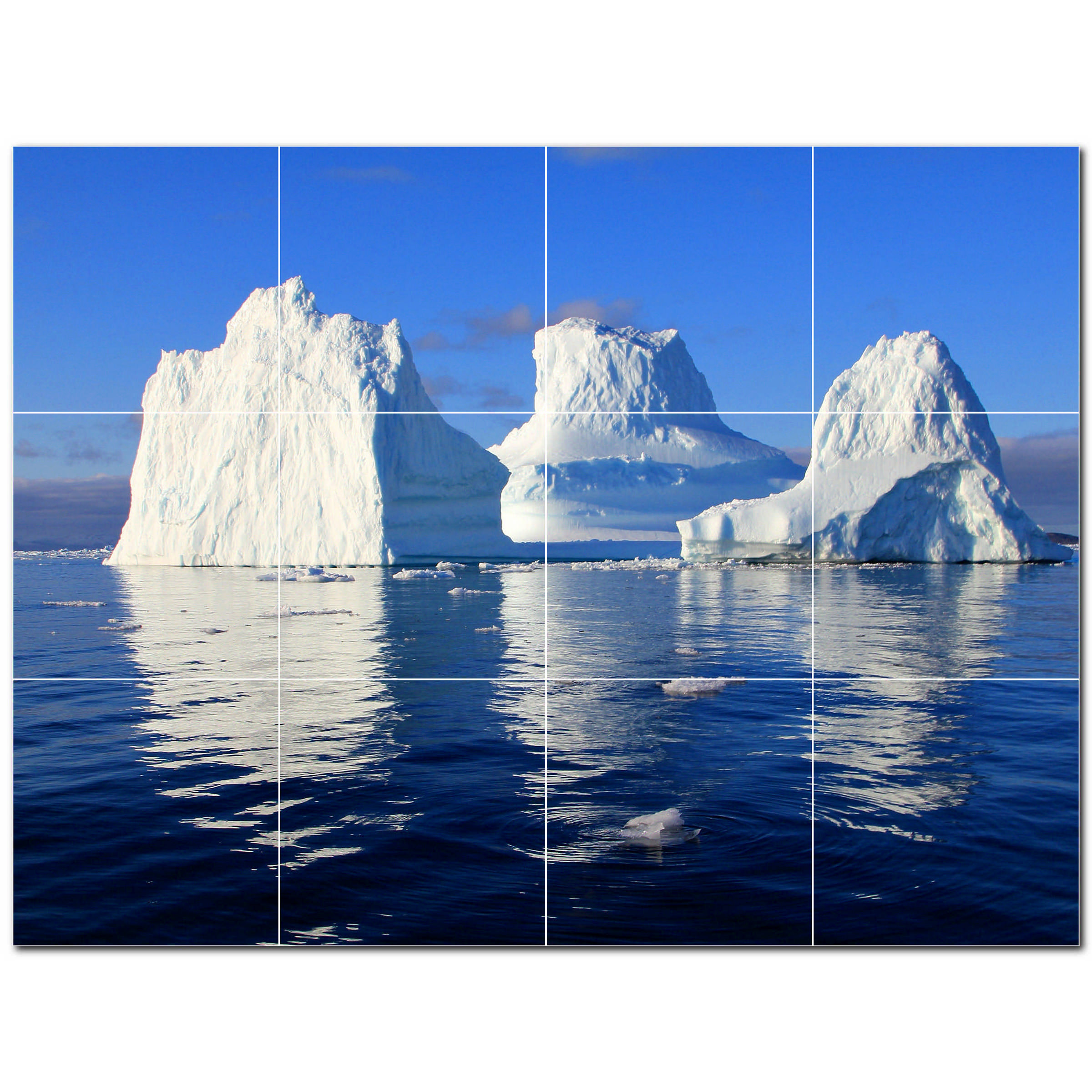 Picture-Tiles.com 24" x 32" Ceramic Glacier Photo Decorative Mural Tile PT500731: 8" x 8" (Set ...