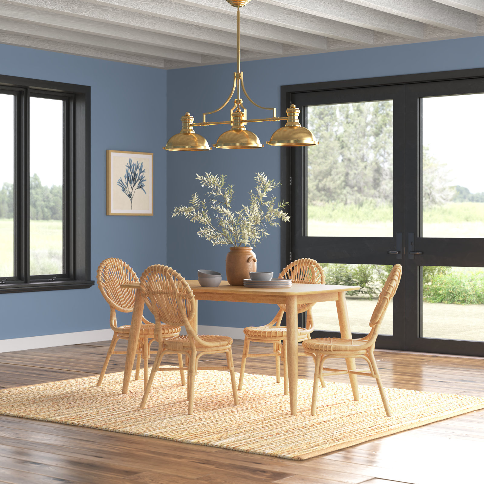 Beachcrest Home™ Bridget 4 - Person Rattan Dining Set | Wayfair