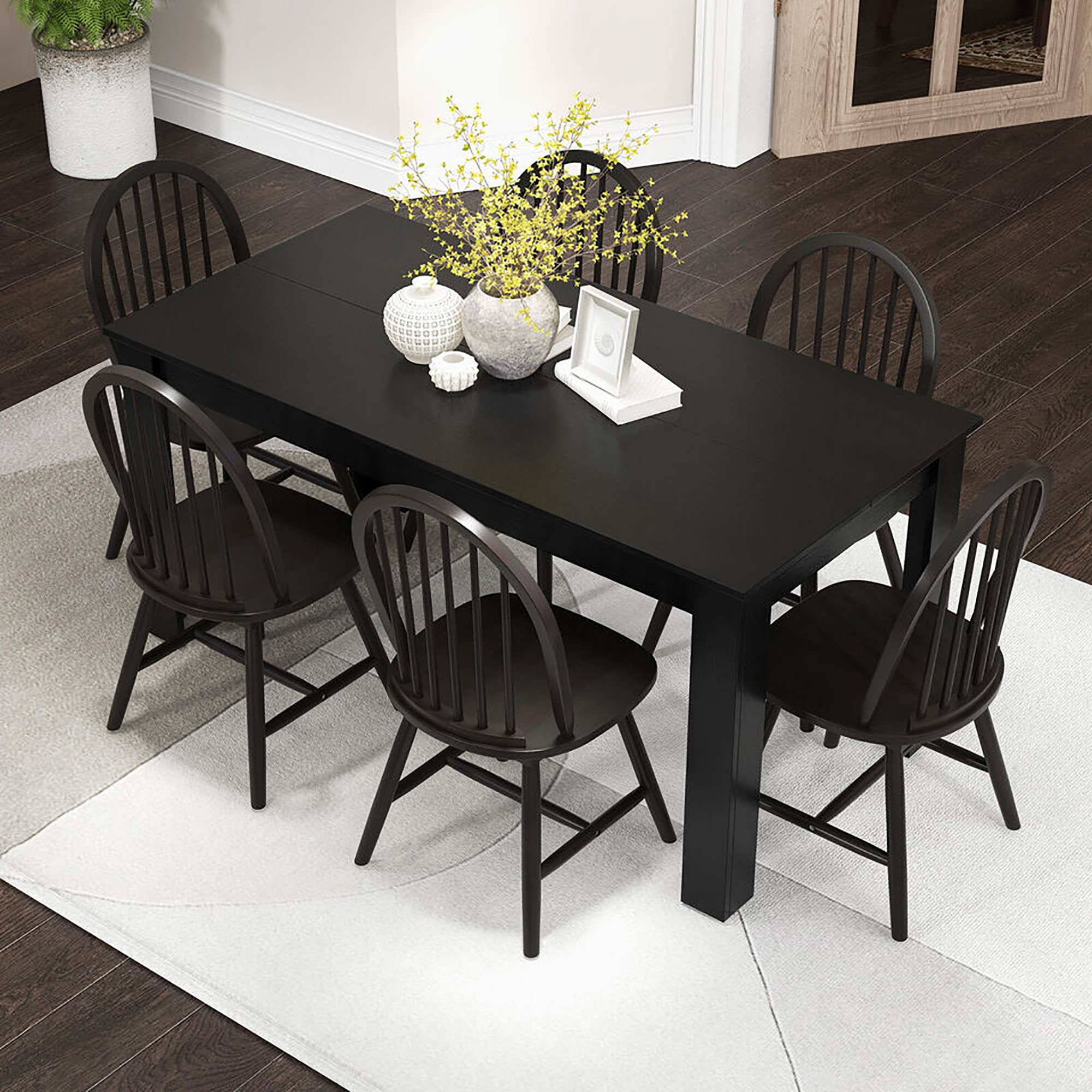 Rosalind Wheeler Bunel Rectangular 63'' L x 32'' W Restaurant Dining ...