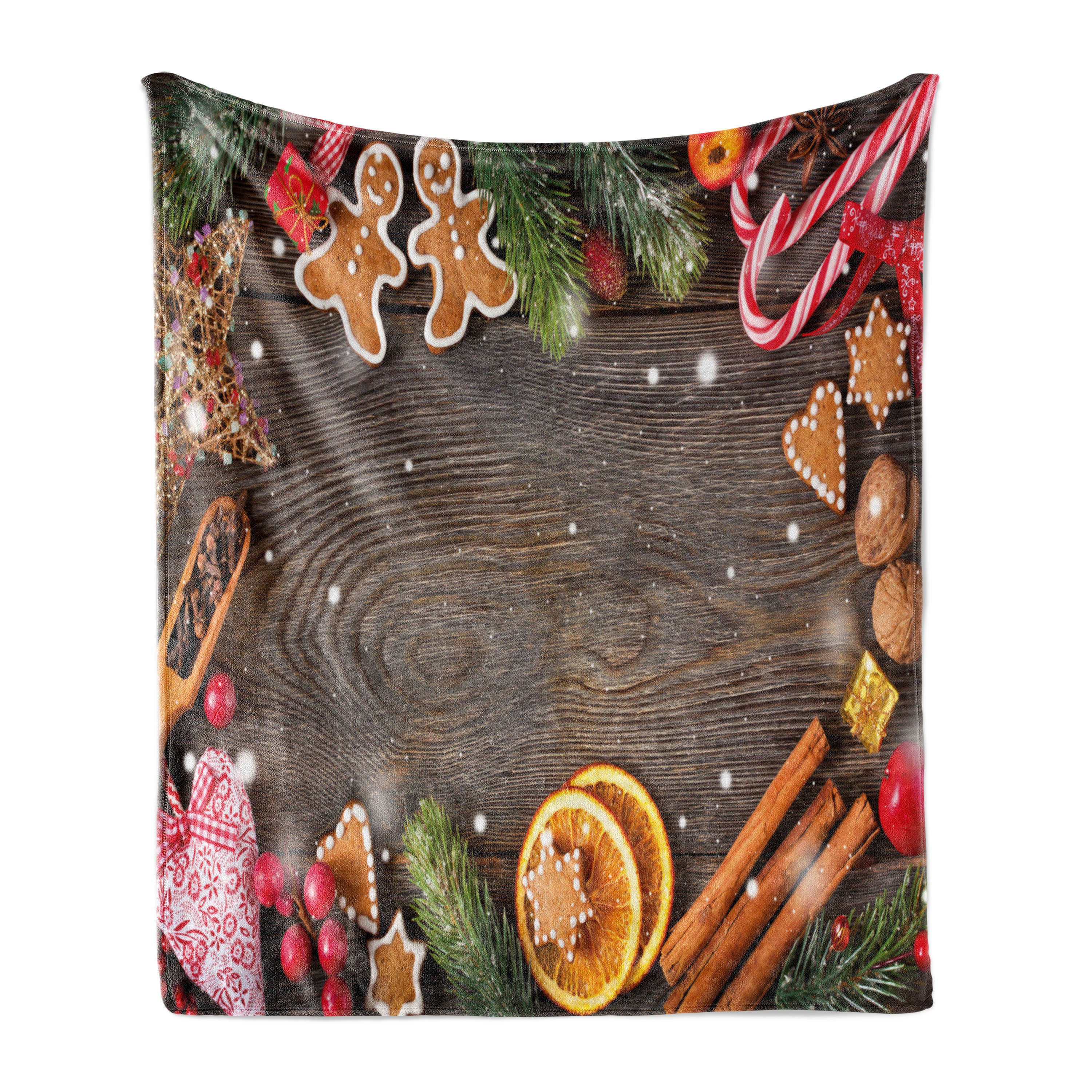 Ambesonne Gingerbread Man Fleece Throw Blanket Spices Biscuits ...