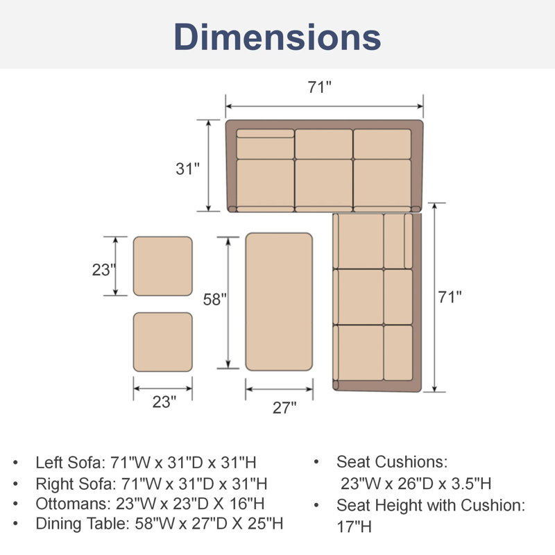 Latitude Run® Soyab Polyethylene (PE) Wicker 8 - Person Seating Group ...