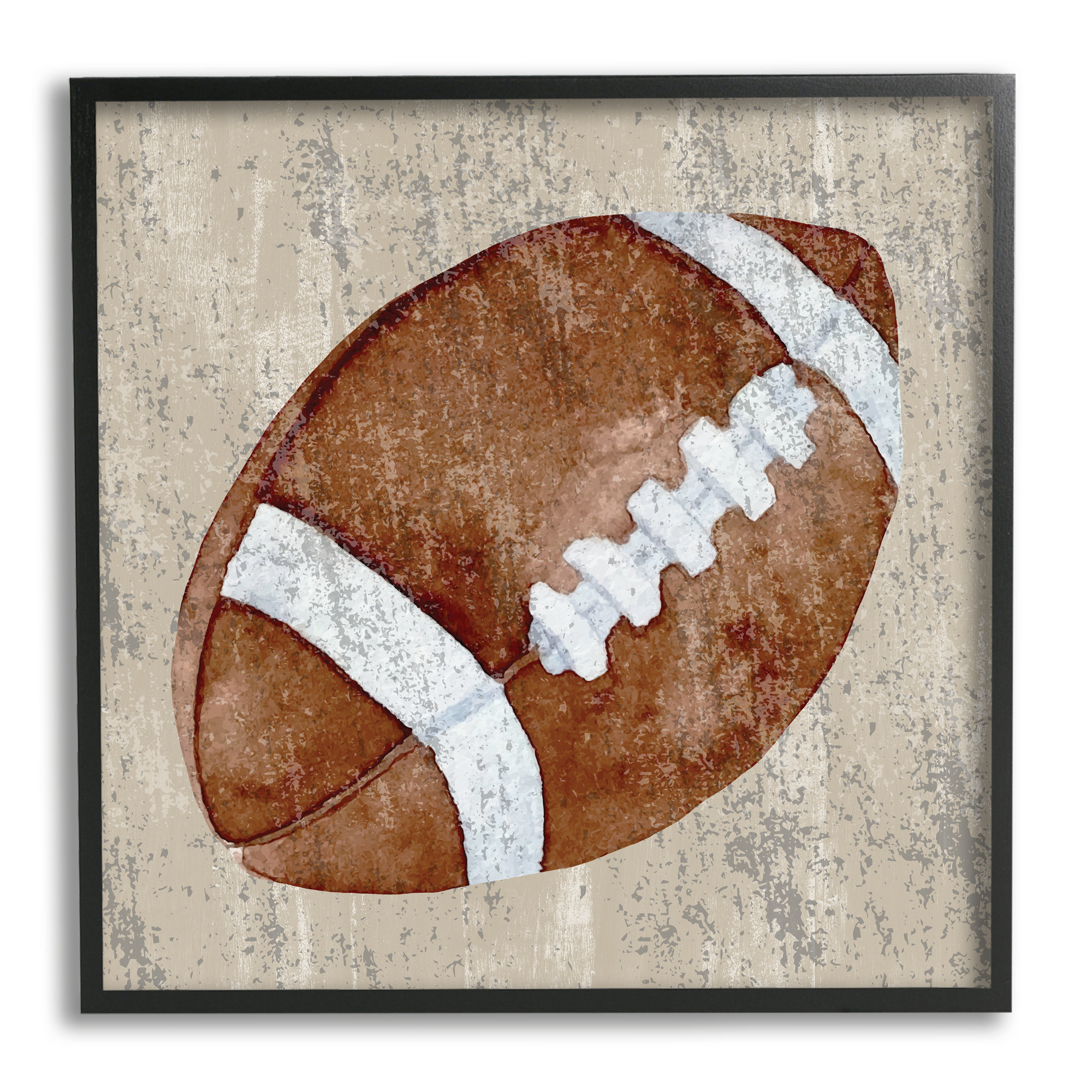 Stupell Industries Ba-906-Framed Rustic Sports Football Framed On Wood ...