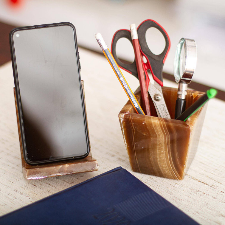 Hokku Designs Avante Marble Desk Organizer Set | Wayfair