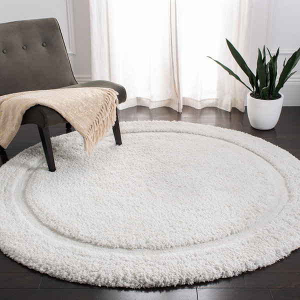 Winston Porter Wilbert Shag Hand Tufted Performance Solid Color Rug ...