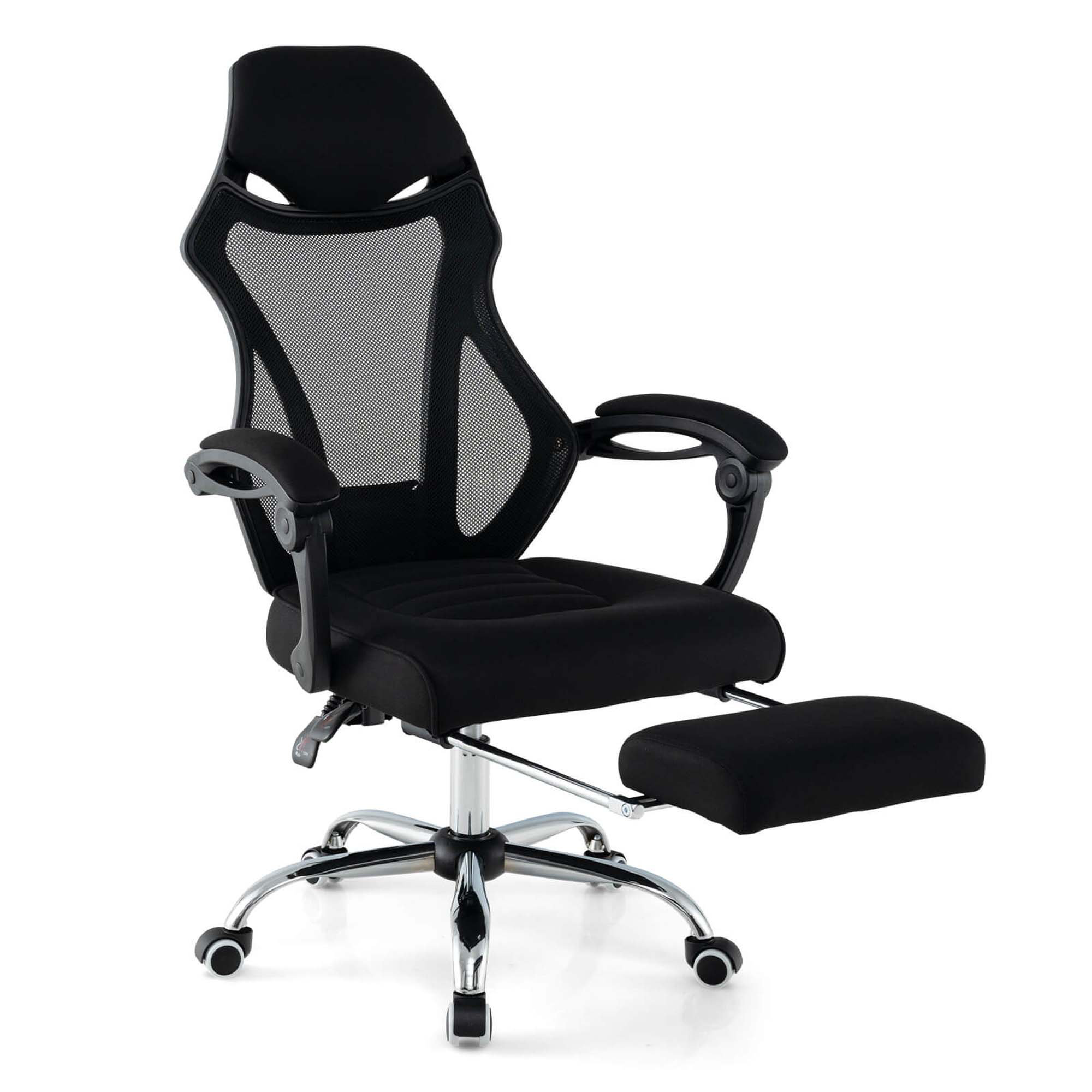 Inbox Zero Ergonomic Mesh Office Chair With Footrest Height-adjustable ...