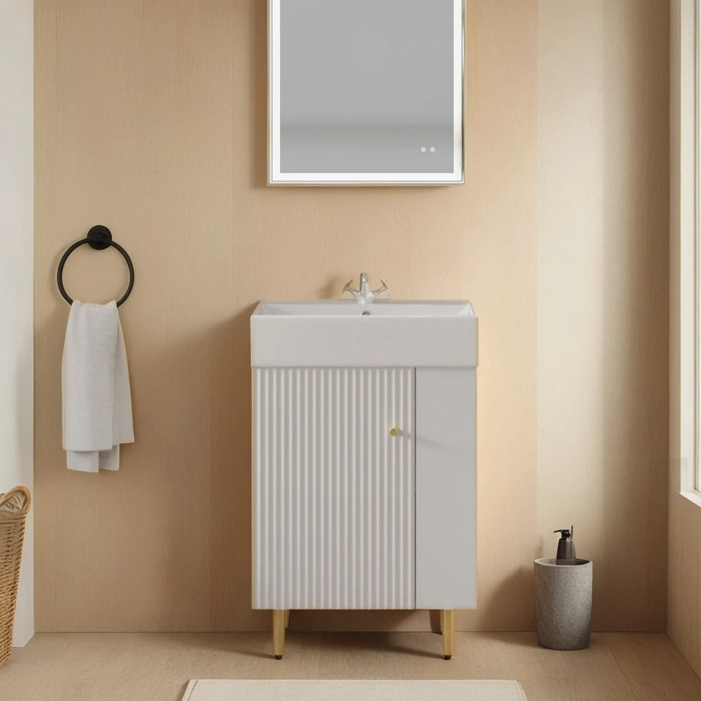 Mercer41 Ensemble de meuble-lavabo simple 21,62 po avec plateau en céramique Anthuan - Wayfair ...