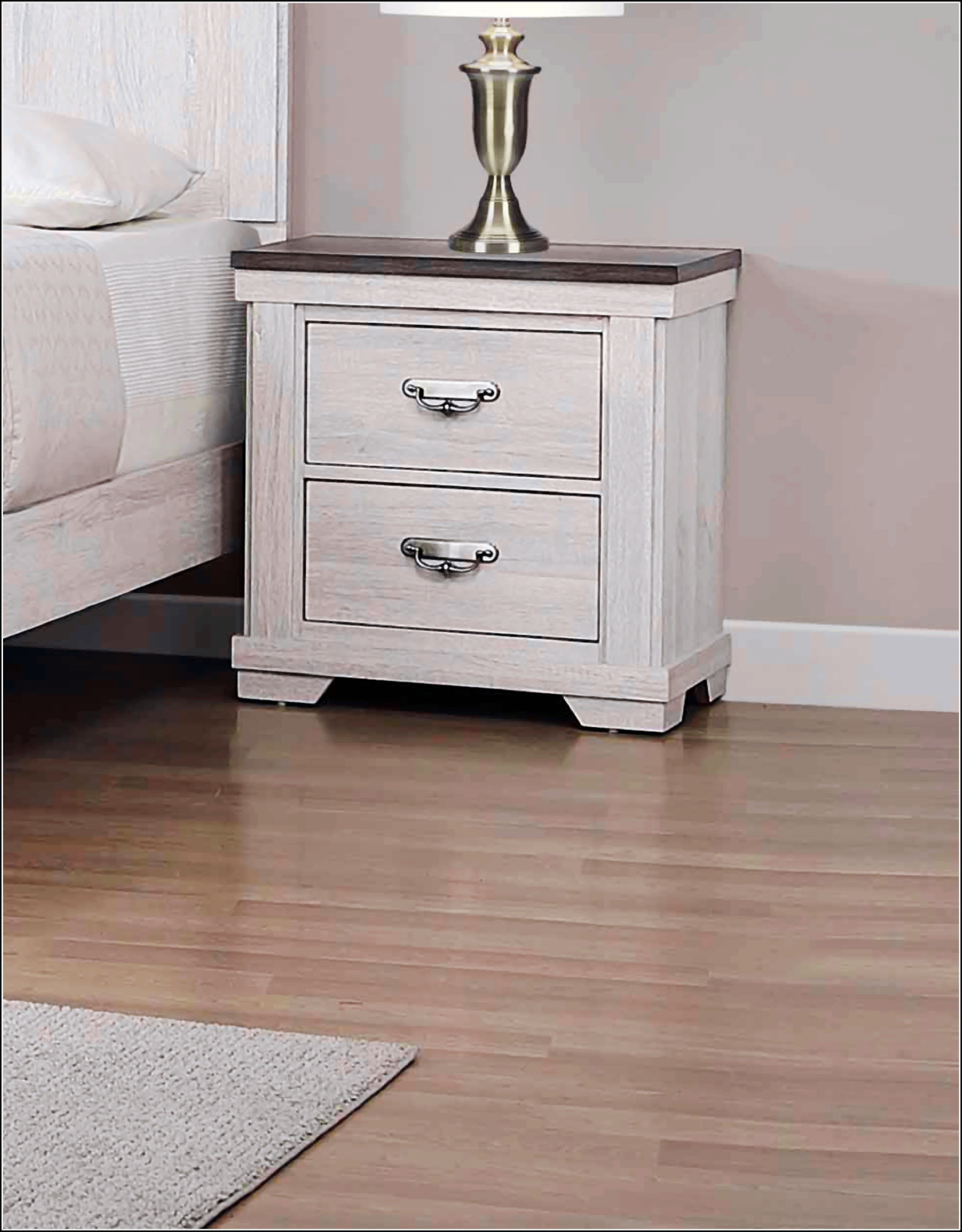 Lark Manor™ Charming Farmhouse Style Nightstand With Two Drawers, A ...