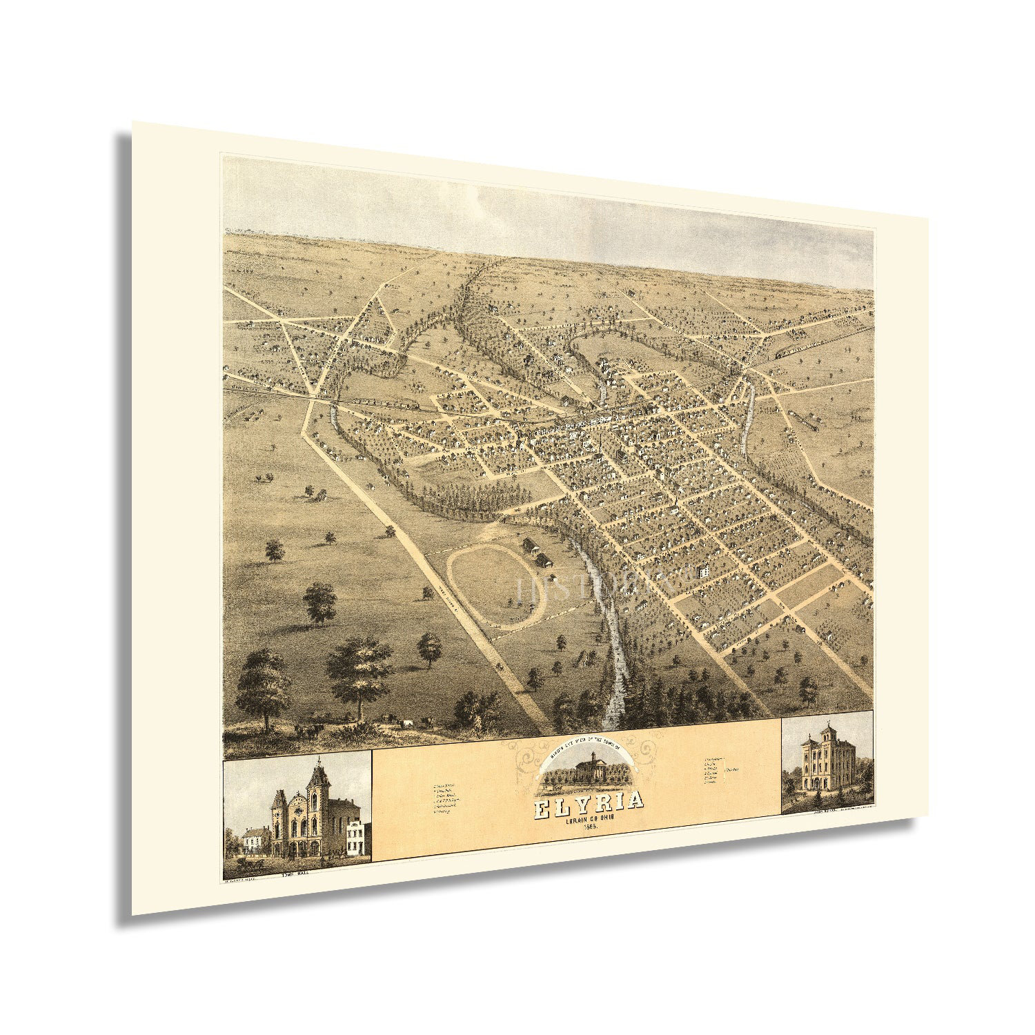 Williston Forge 1868 Elyria Ohio Map Poster - History Map Of Elyria ...