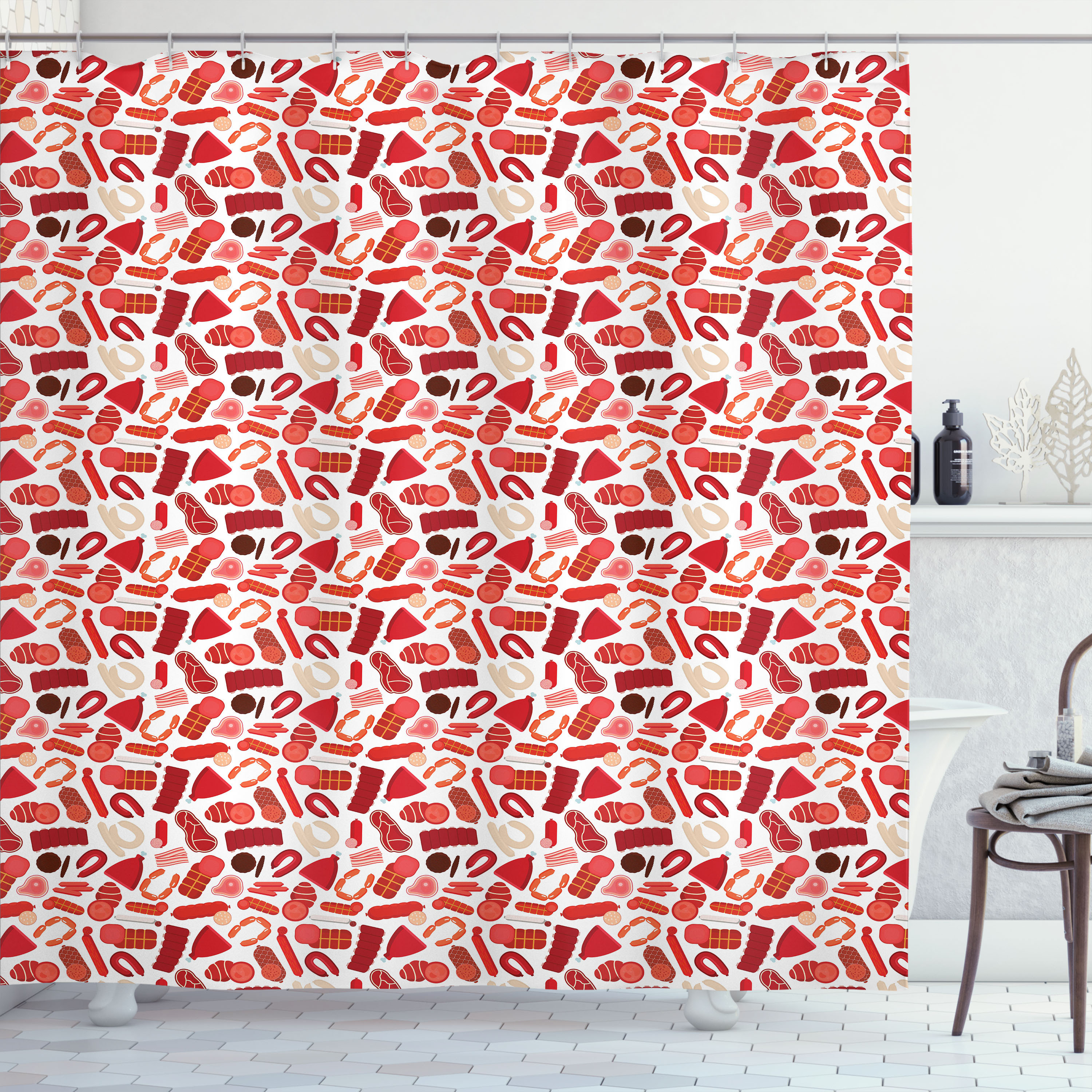 East Urban Home Bacon Shower Curtain Appetizing Pork Meat Ham ...