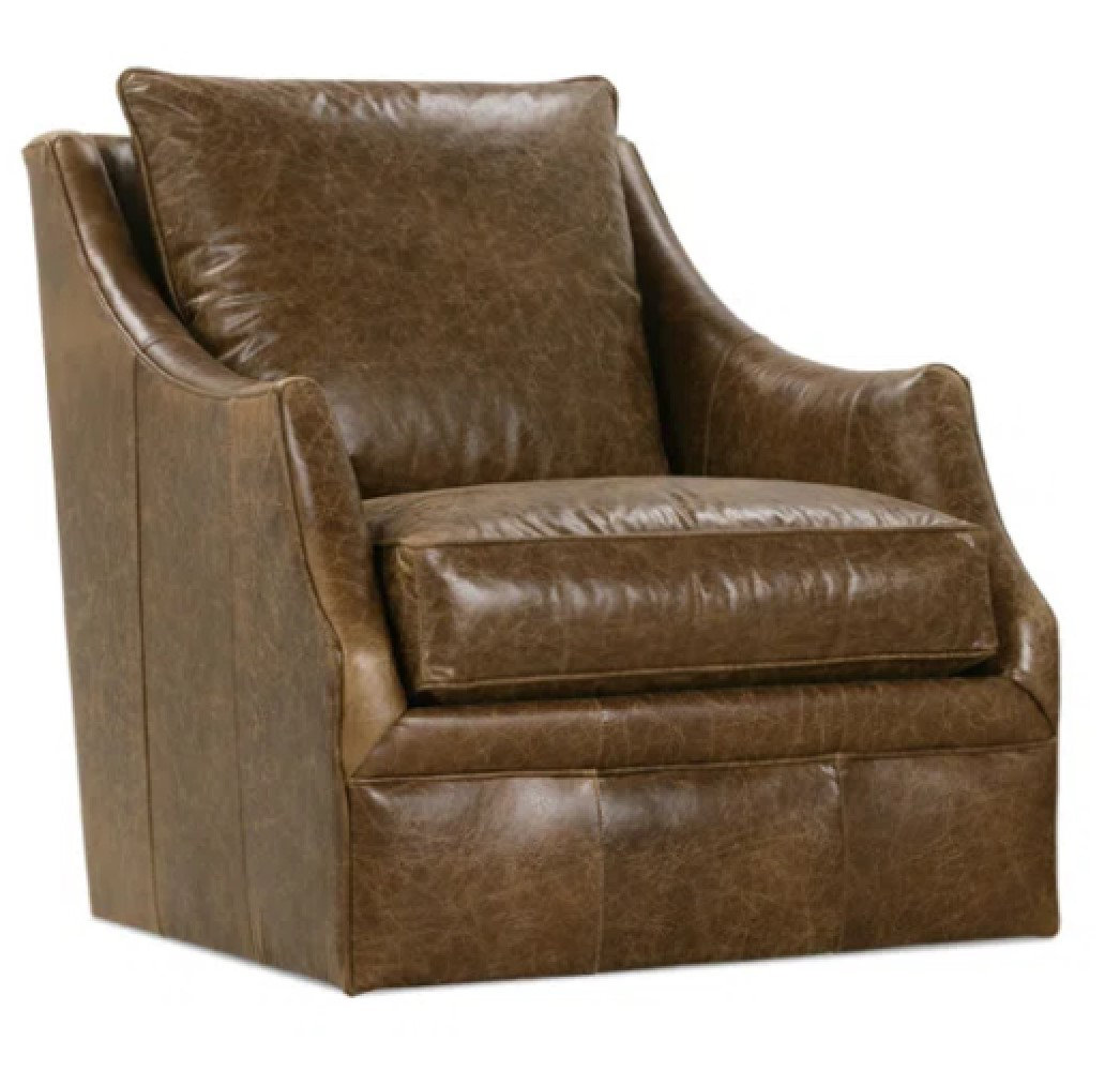 Rowe Furniture Kara Leather Swivel Club Chair - Great Gifts Club