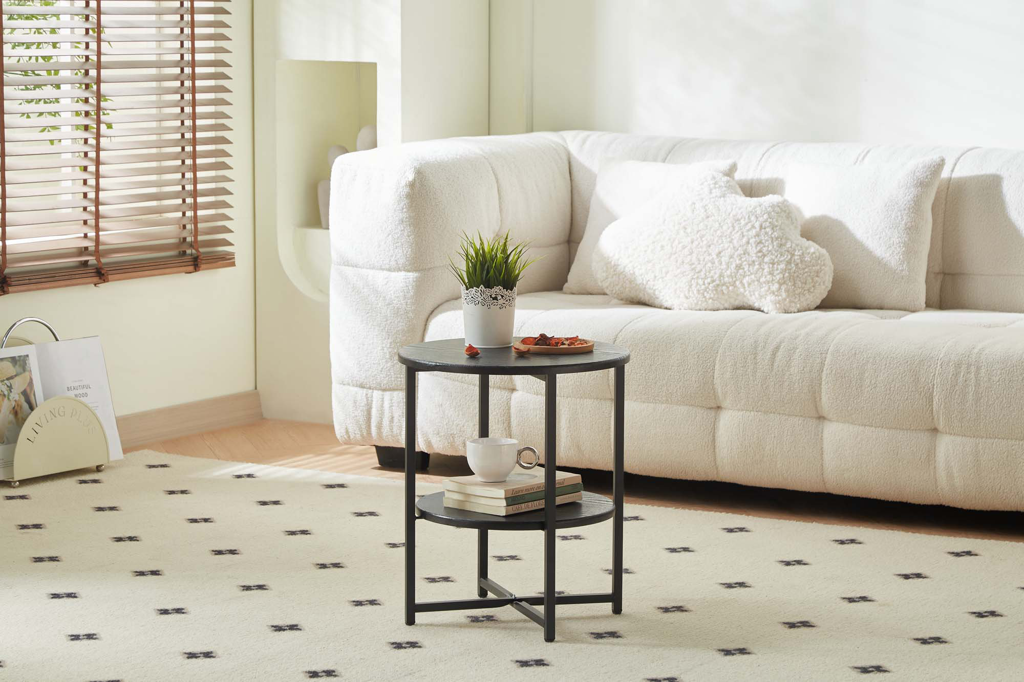 Ophelia & Co. Small Round Side Table,2 Tiers Farmhouse End Table,Accent Tables For Small Spaces ...