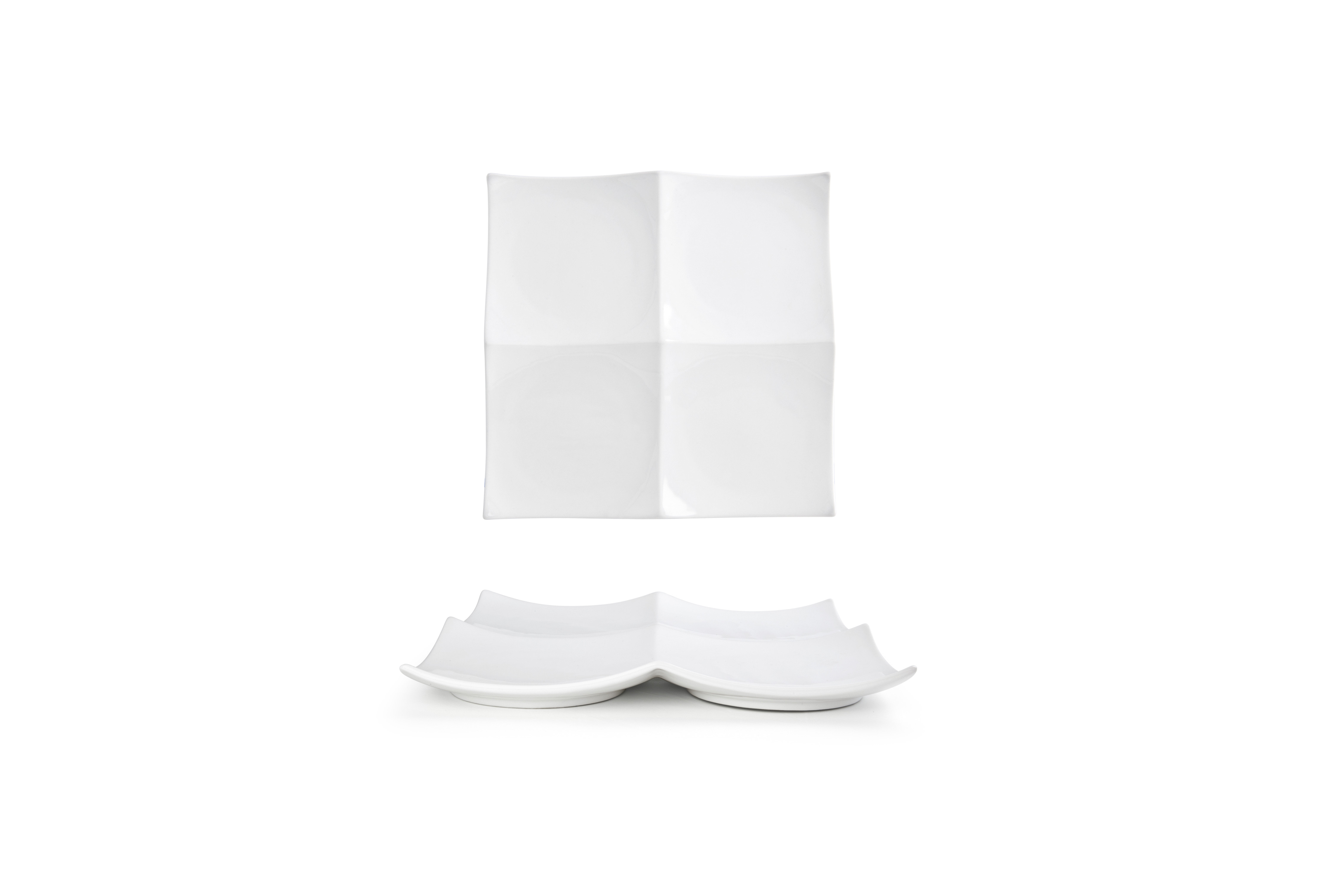 Front Of The House Origami 10'' Porcelain China Square Dinner Plate ...